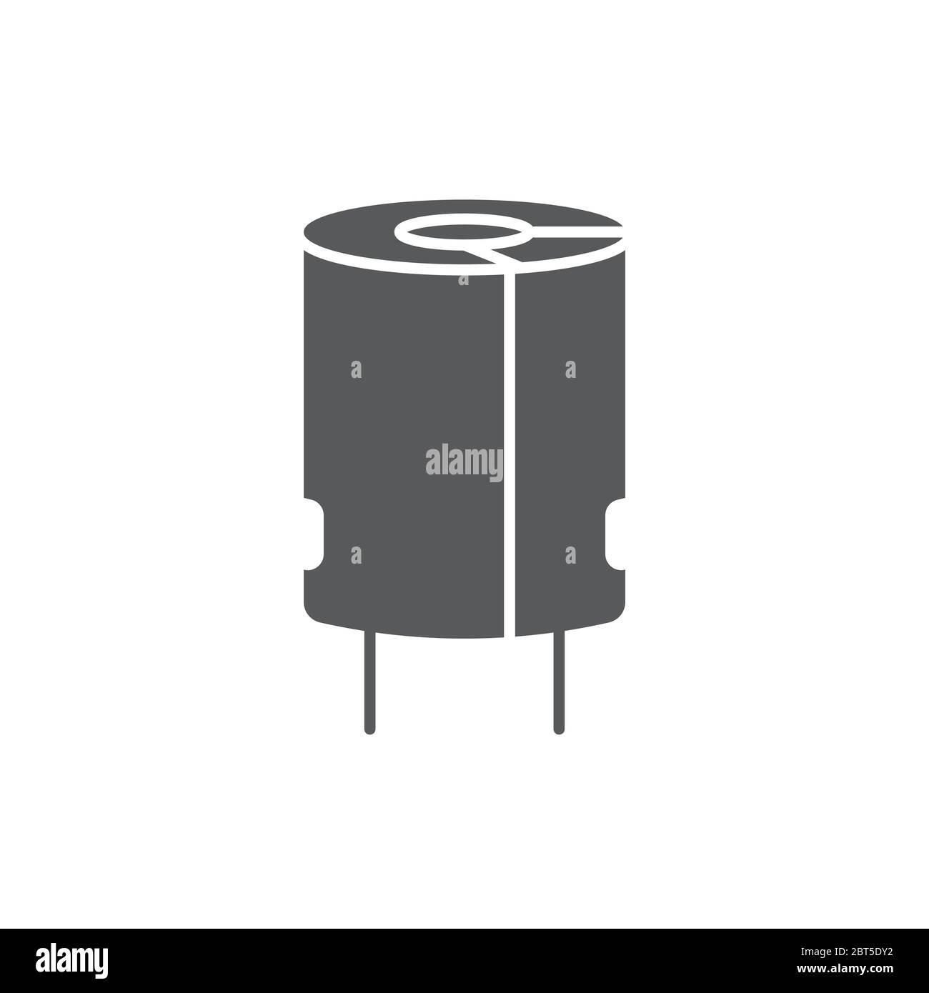 Electronic capacitor vector icon symbol isolated on white background ...