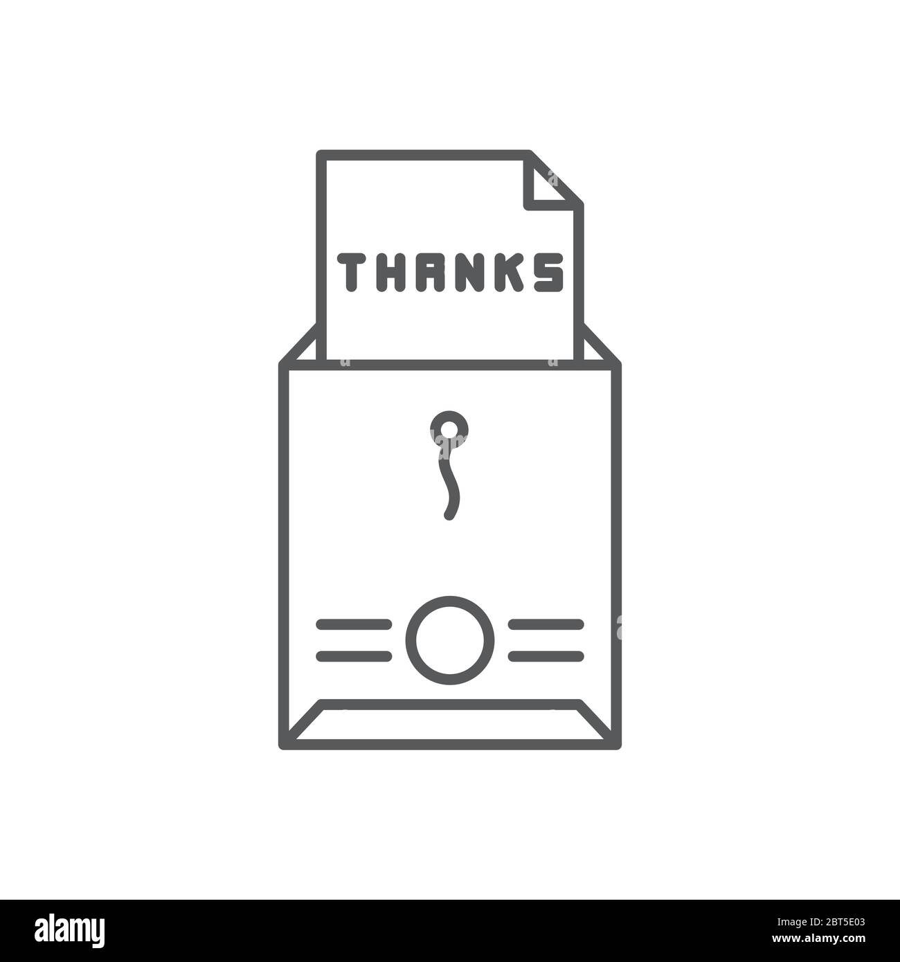 Envelope with thank you letter vector icon symbol isolated on white ...