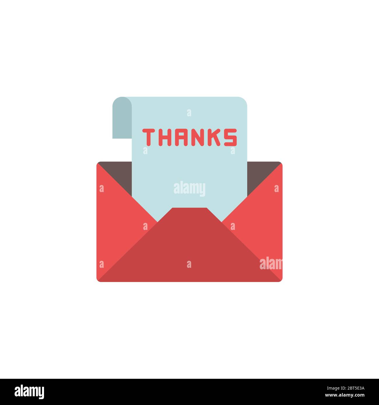Envelope with thank you letter vector icon symbol isolated on white ...