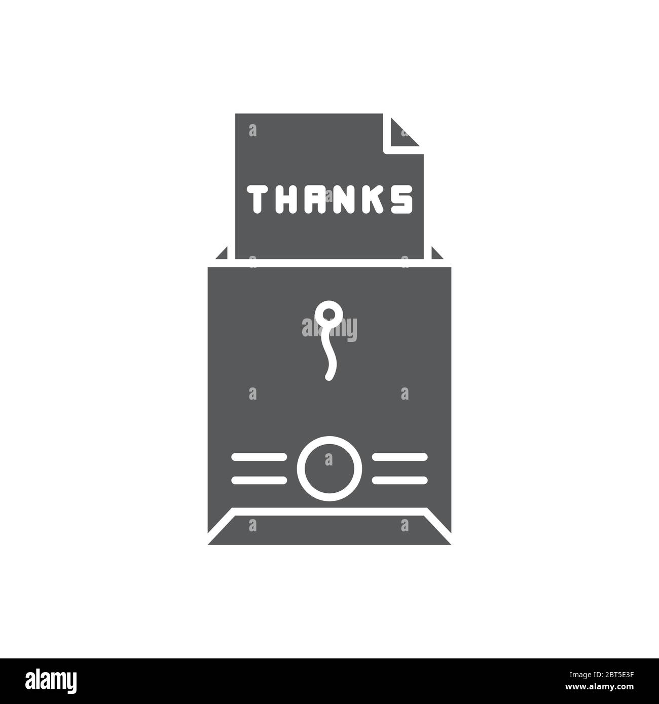 Envelope with thank you letter vector icon symbol isolated on white ...