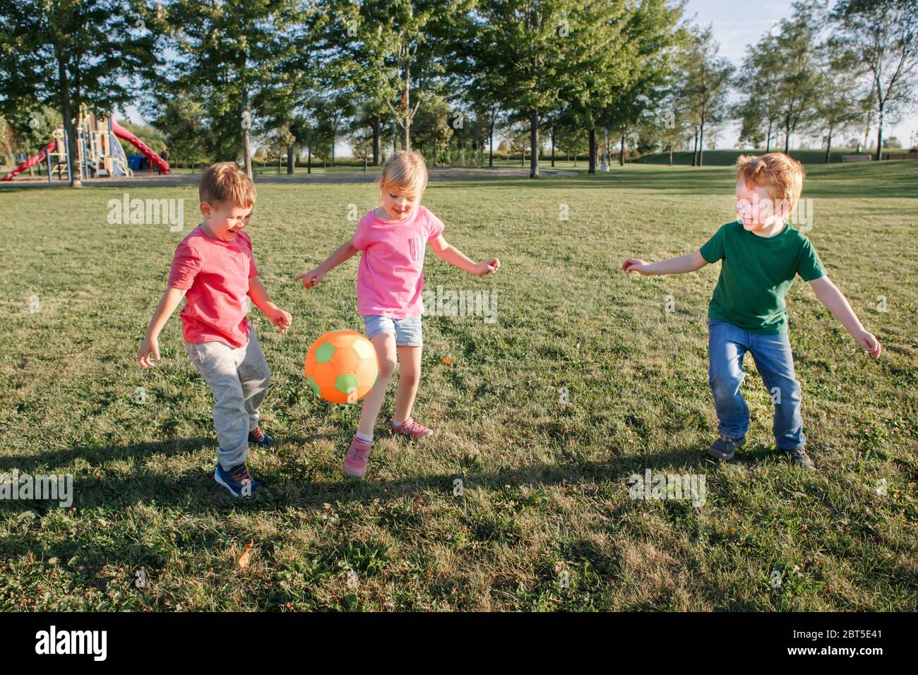 Preschool Kids Playing Outside