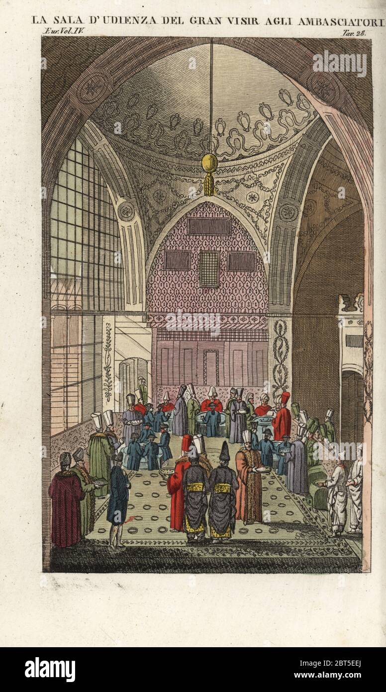 The Grand Viziers audience with ambassadors. The Vizier treats his ...