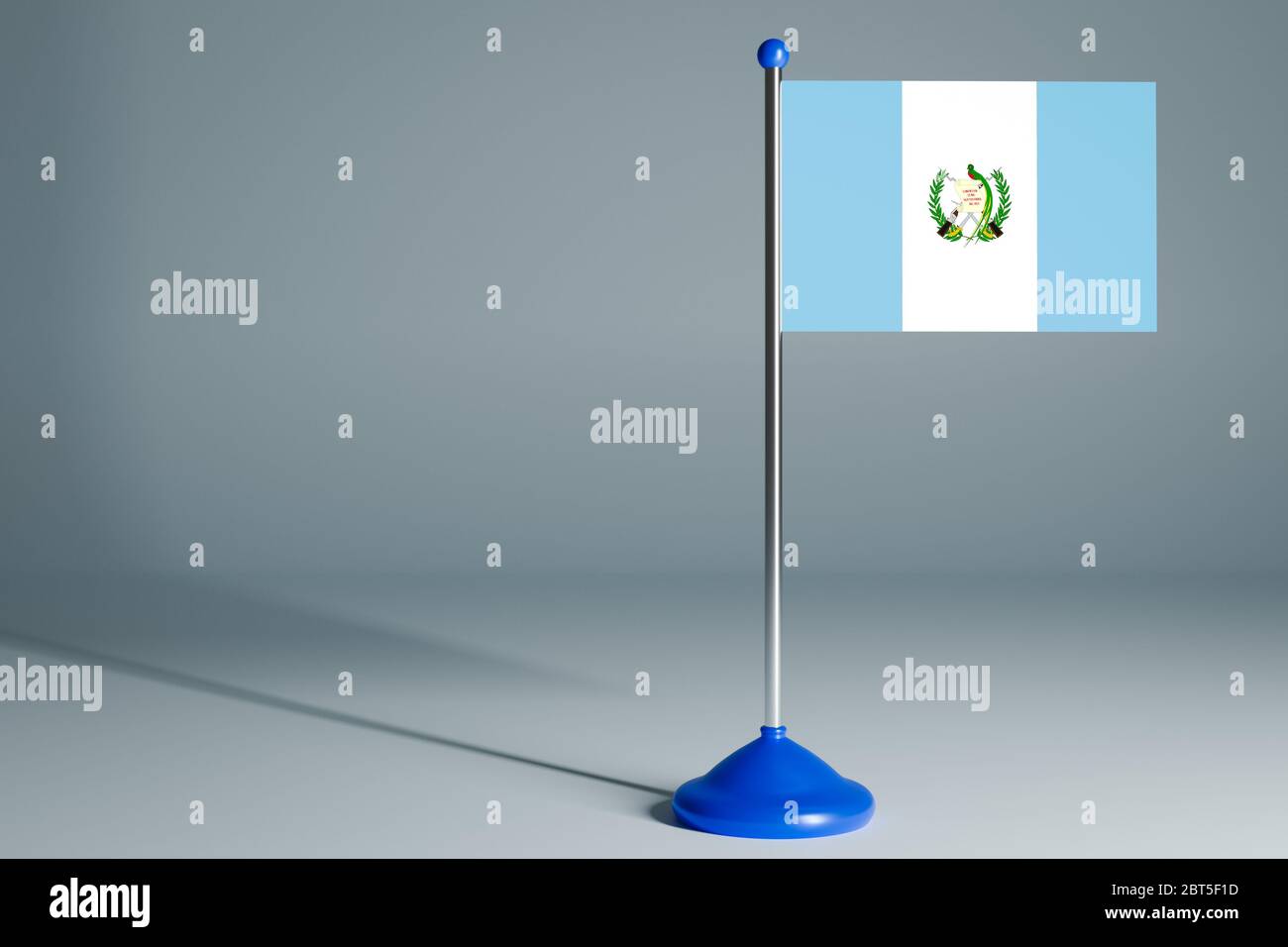The 3d rendering realistic national flag of Guatemala on steel pole on ...