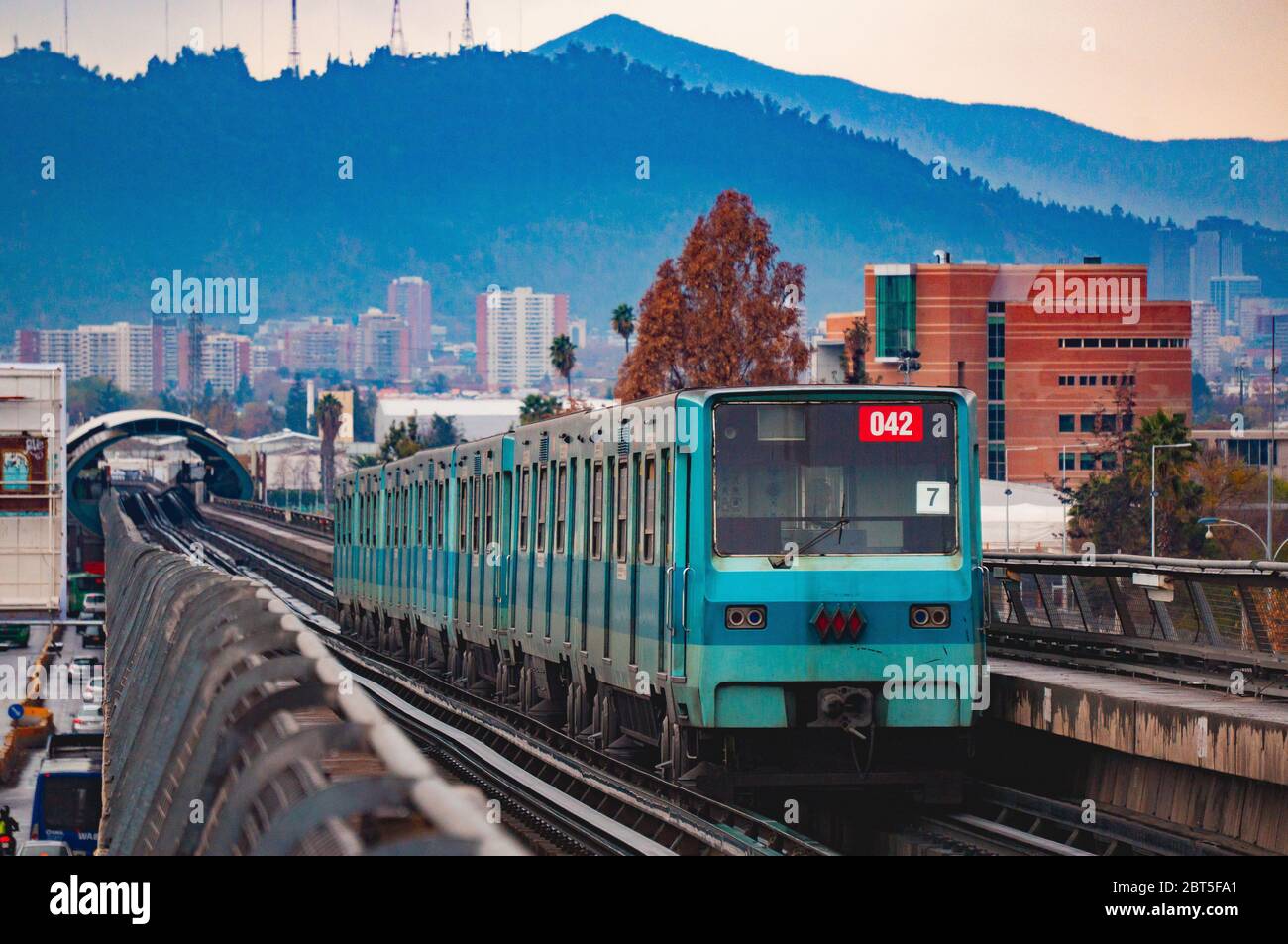 Santiago, Chile - May 2016: A Metro de Santiago Train at Line 5 Stock ...