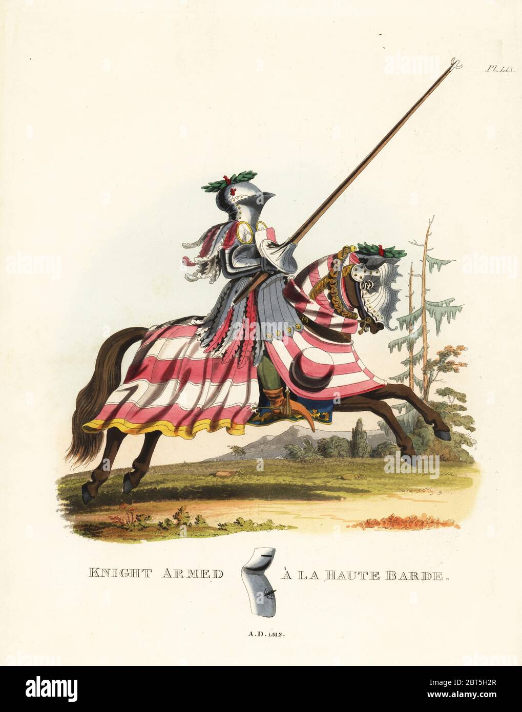 Knight in armour for a joust a la haute barde, 1512. Knight in tilting ...