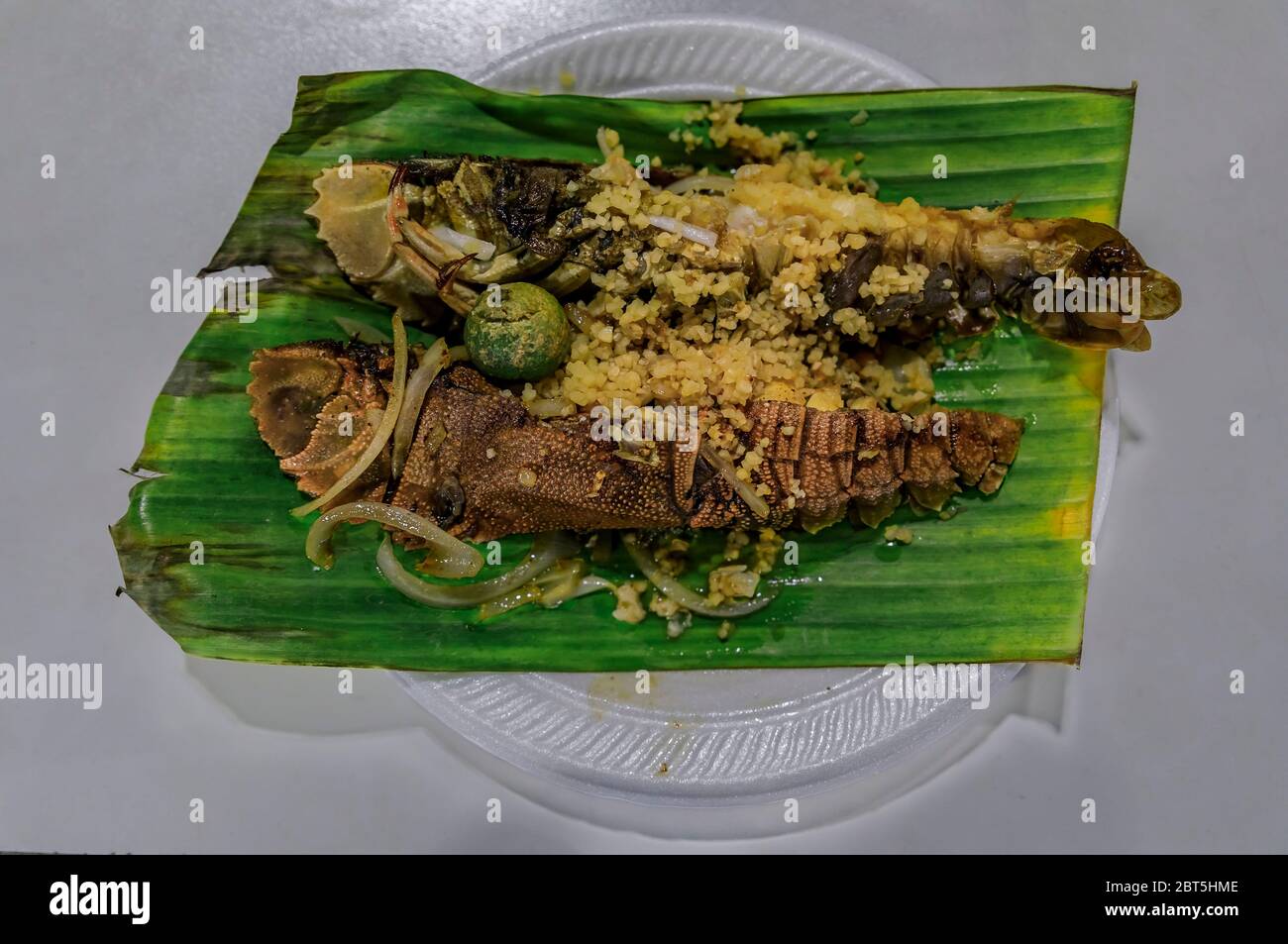 Grilled fresh oriental slipper lobster Thenus orientalis flathead ...