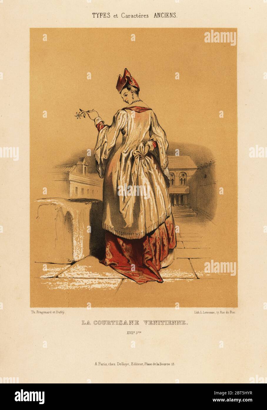 Venetian courtesan or cortigna onesta, 17th century. La courtisane ...