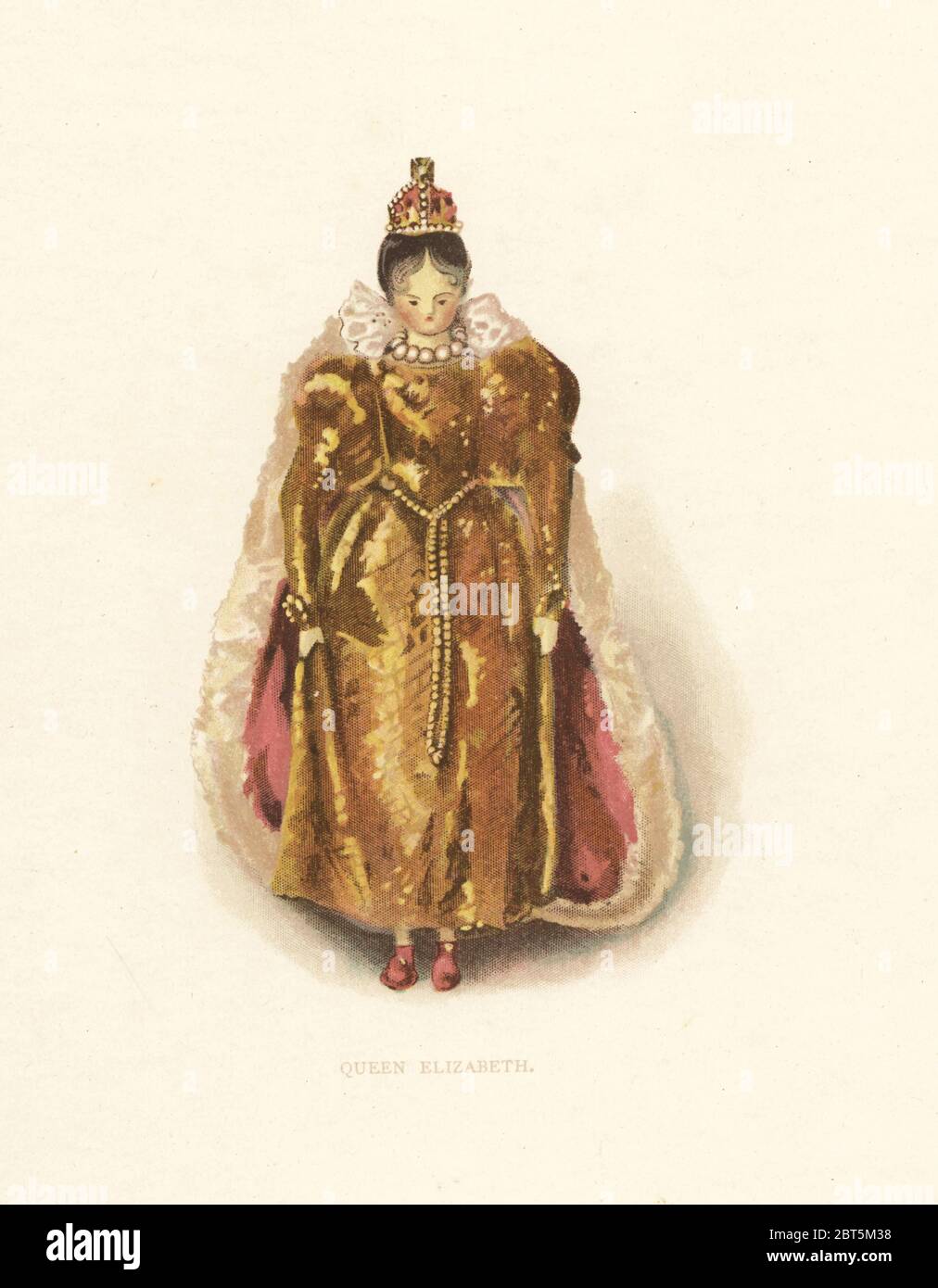 Queen Elizabeth, a wooden doll dressed by young Princess Victoria after ...