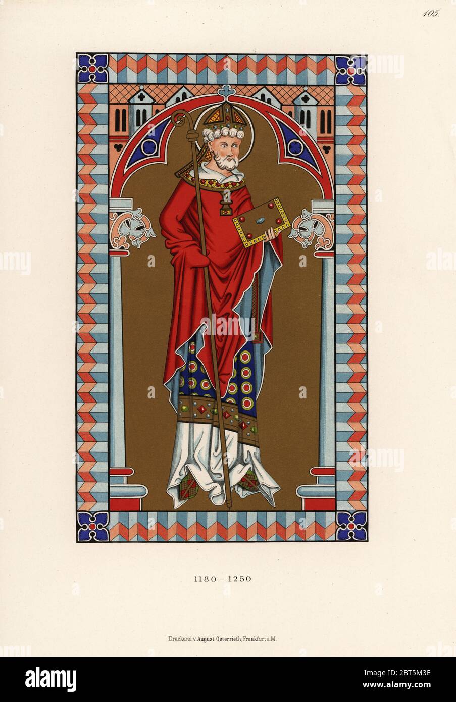 Costume of a German bishop, early 13th century, from Worms Cathedral ...