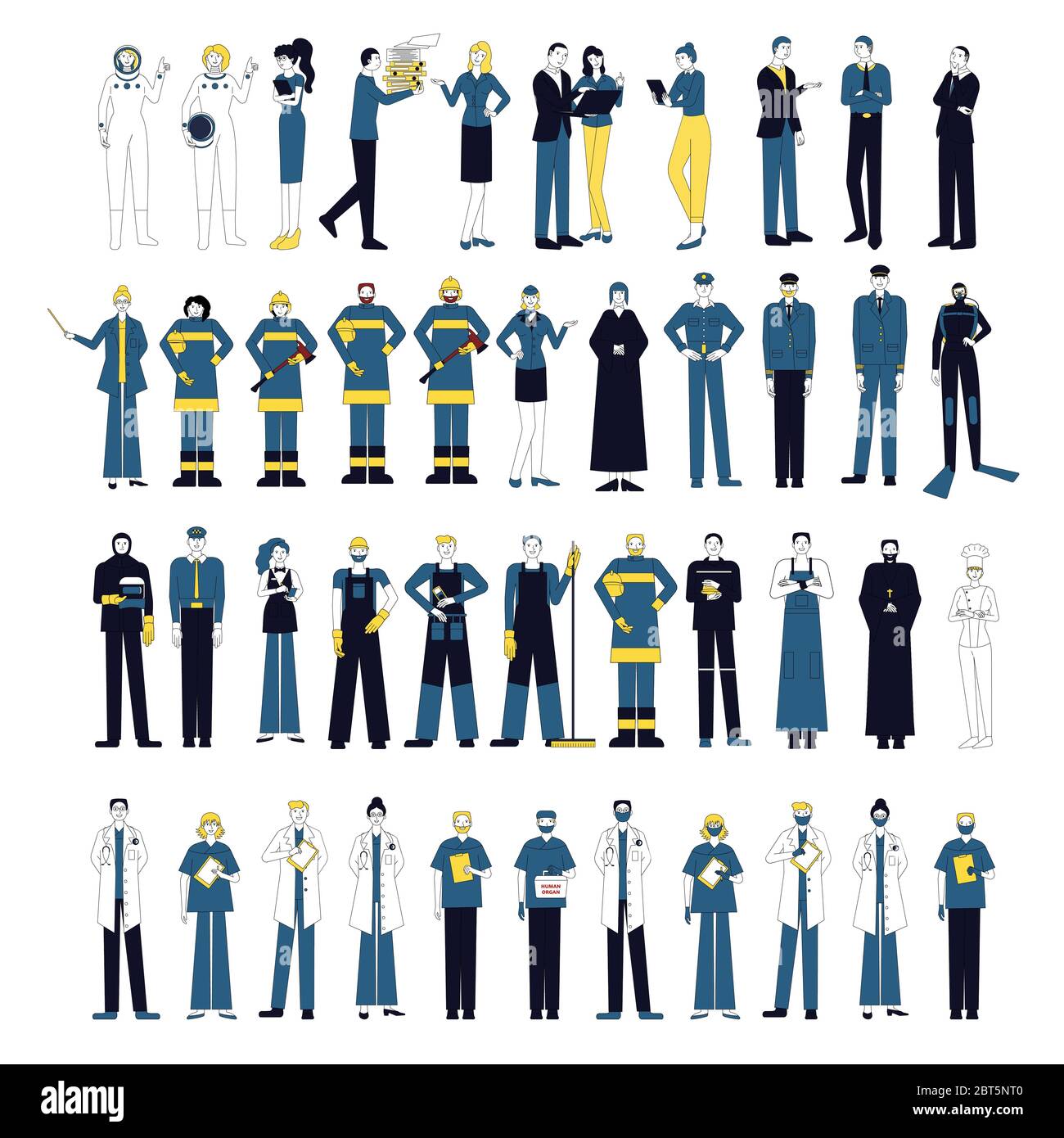 Collection of female and male workers of different professions. Bundle ...