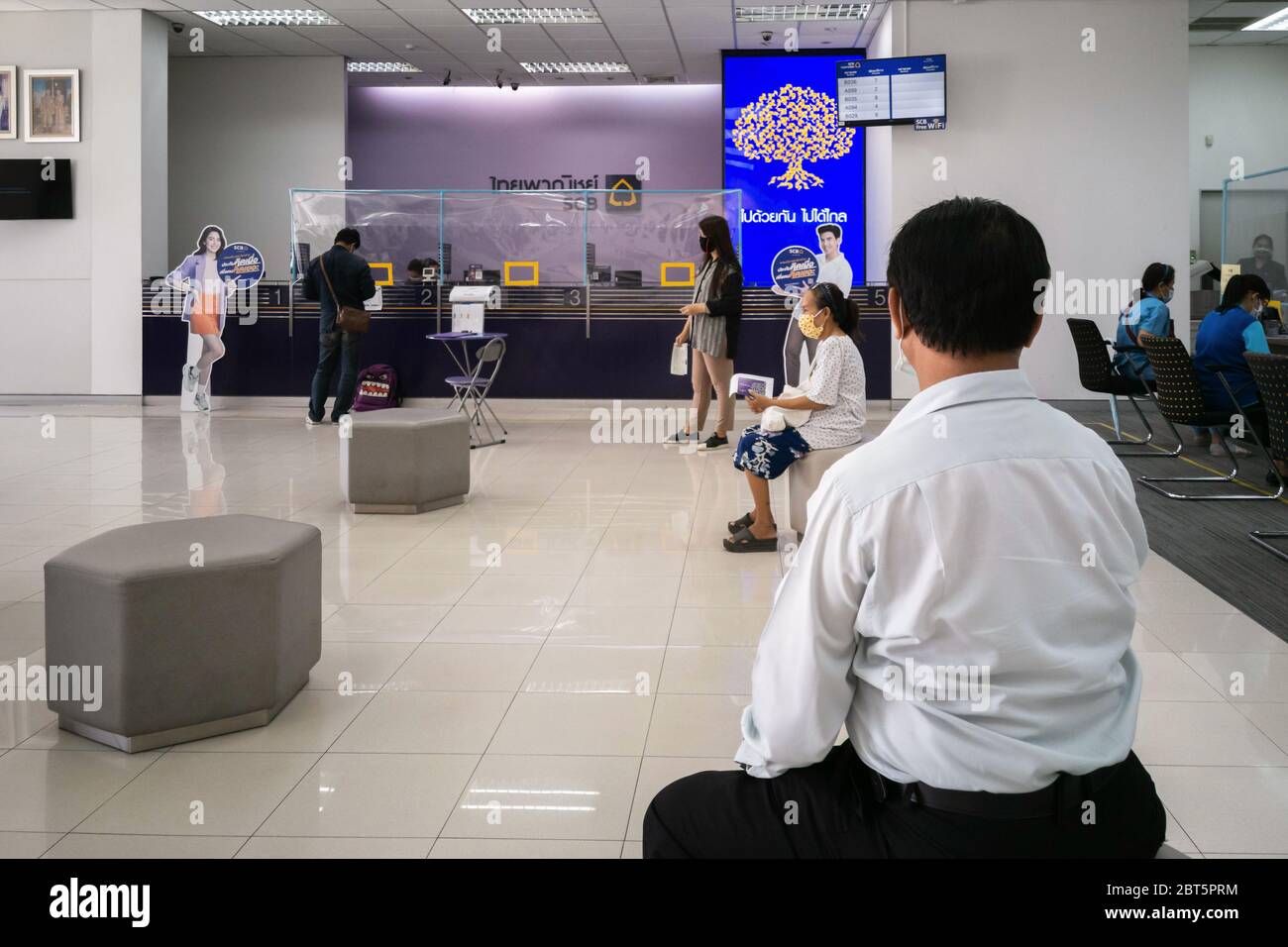 Bangkok, Thailand - May 12, 2020 : asian people wearing a hygiene face ...