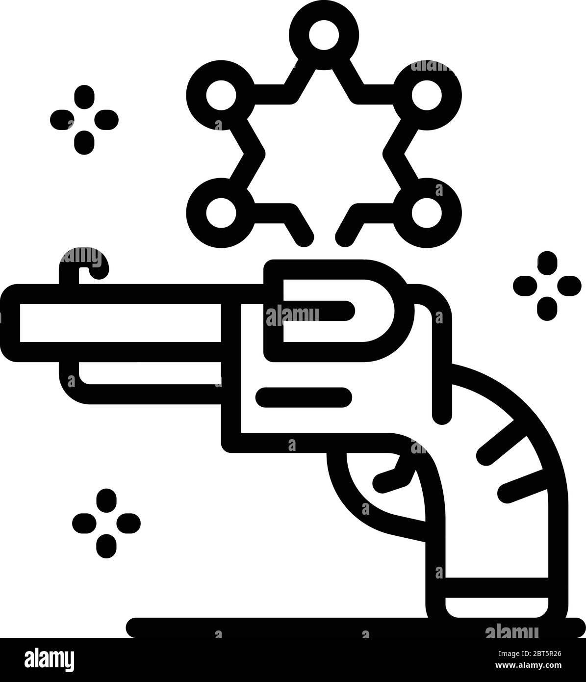 Policeman revolver icon, outline style Stock Vector Image & Art - Alamy