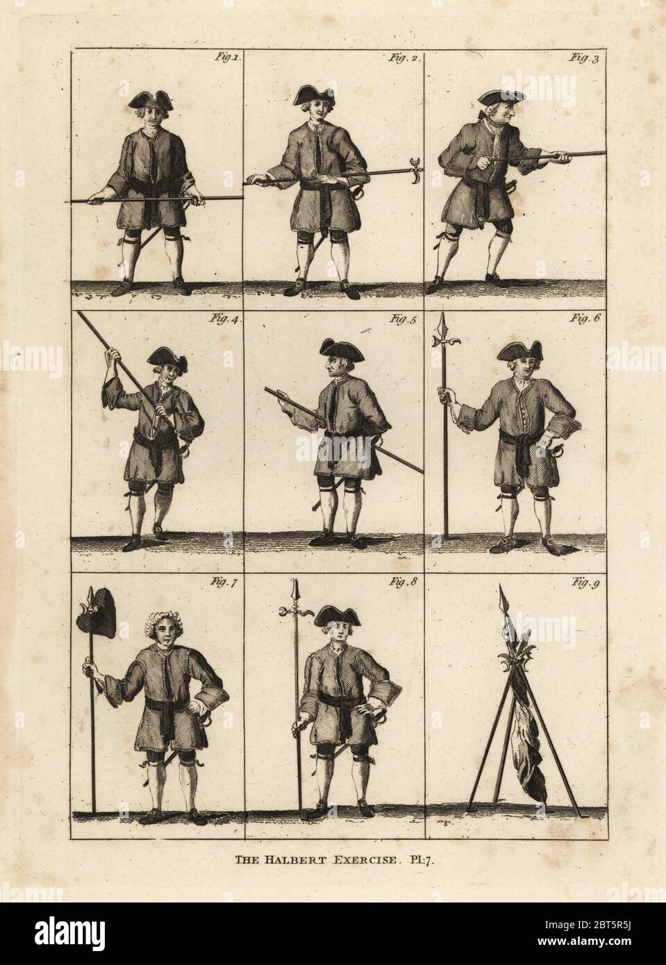 Halberd military exercises. Taken from John Blackwells Account of the ...