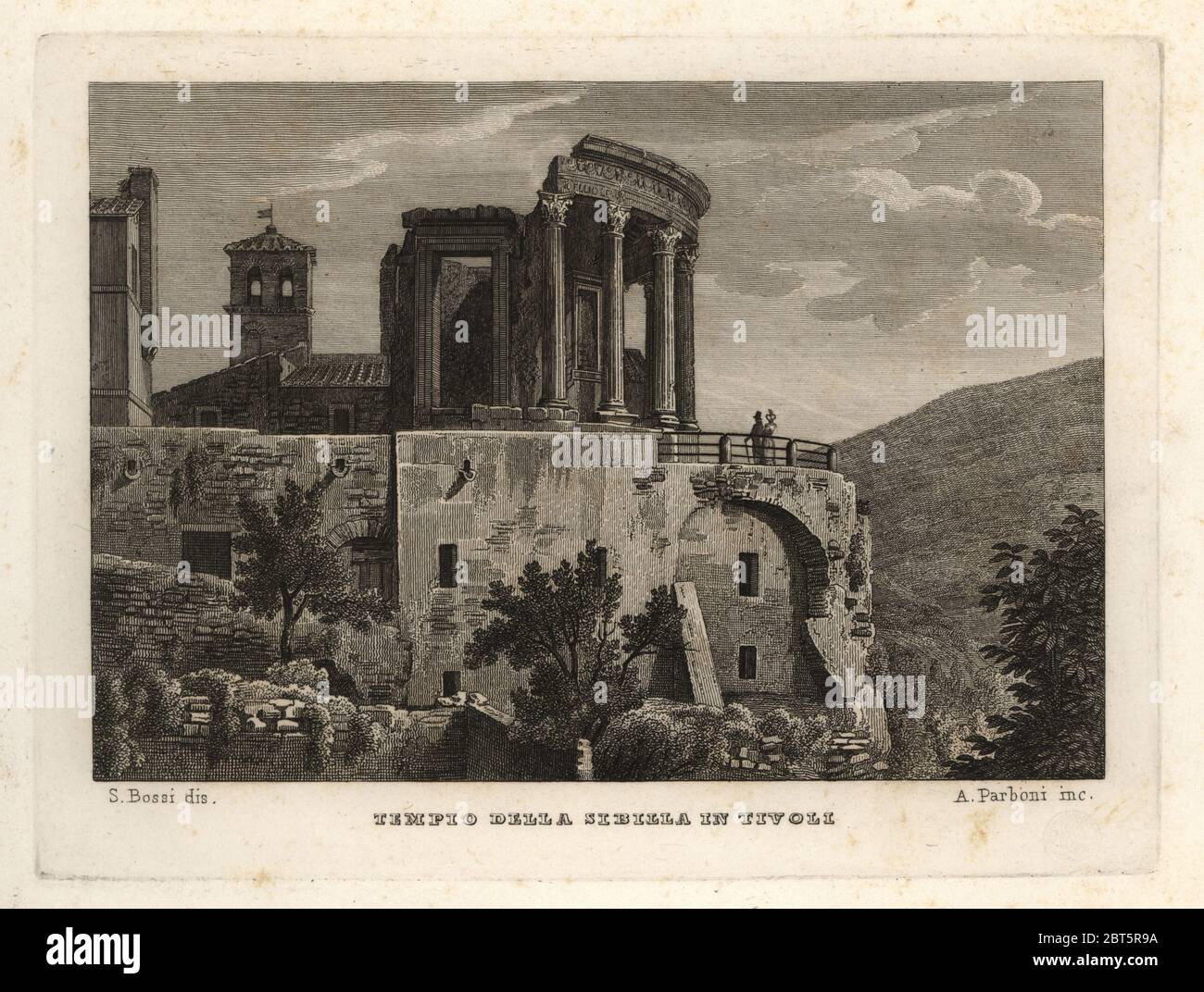 View of the Temple of Sybil at Tivoli, Tempio della Sibilla in Tivoli ...