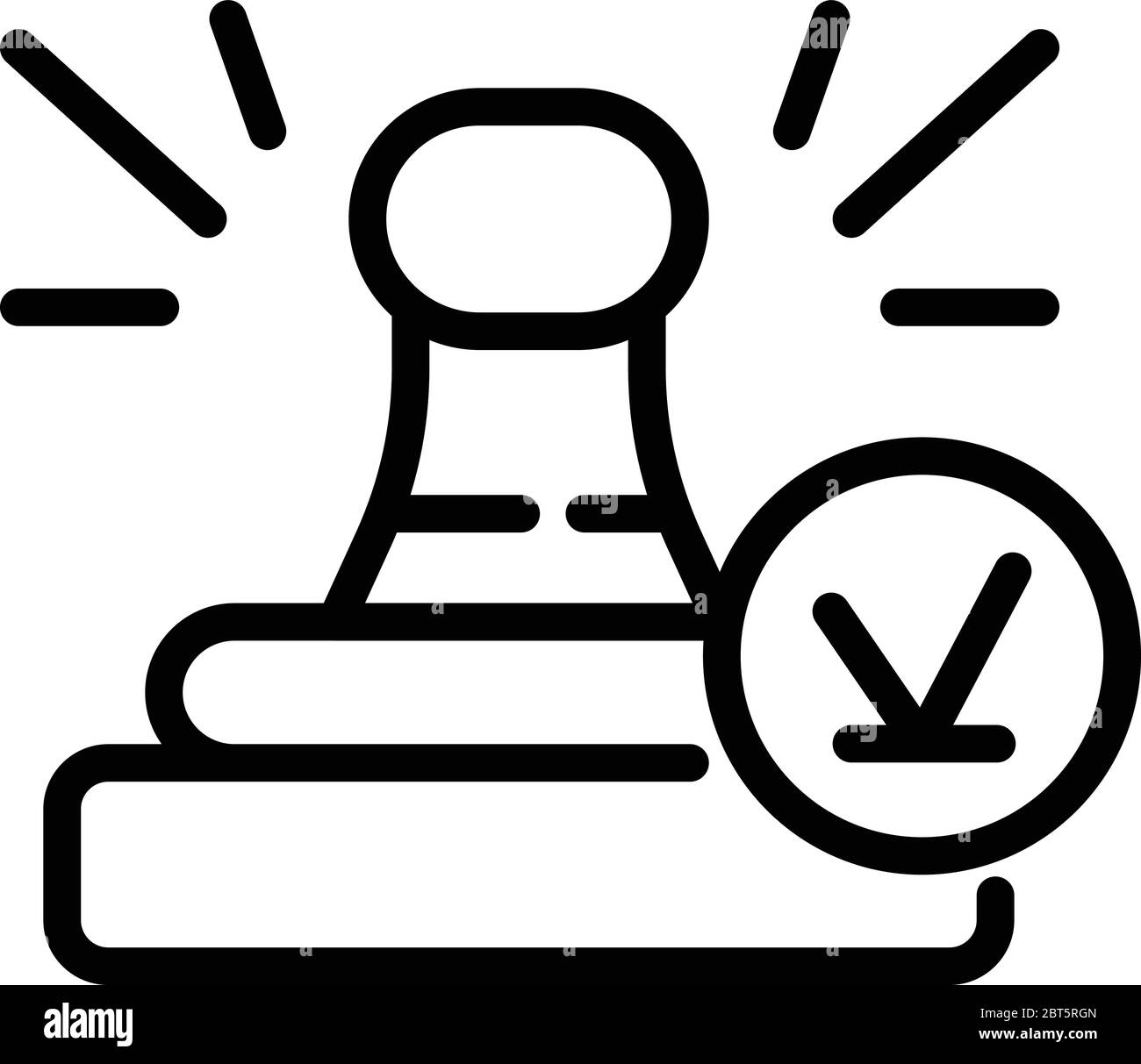 Notary approved stamp icon, outline style Stock Vector Image & Art - Alamy