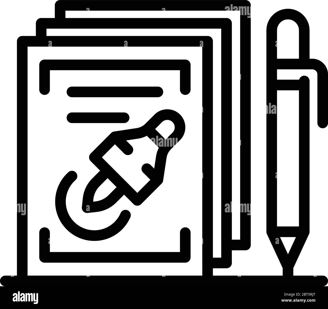Hand signing business document Black and White Stock Photos & Images ...
