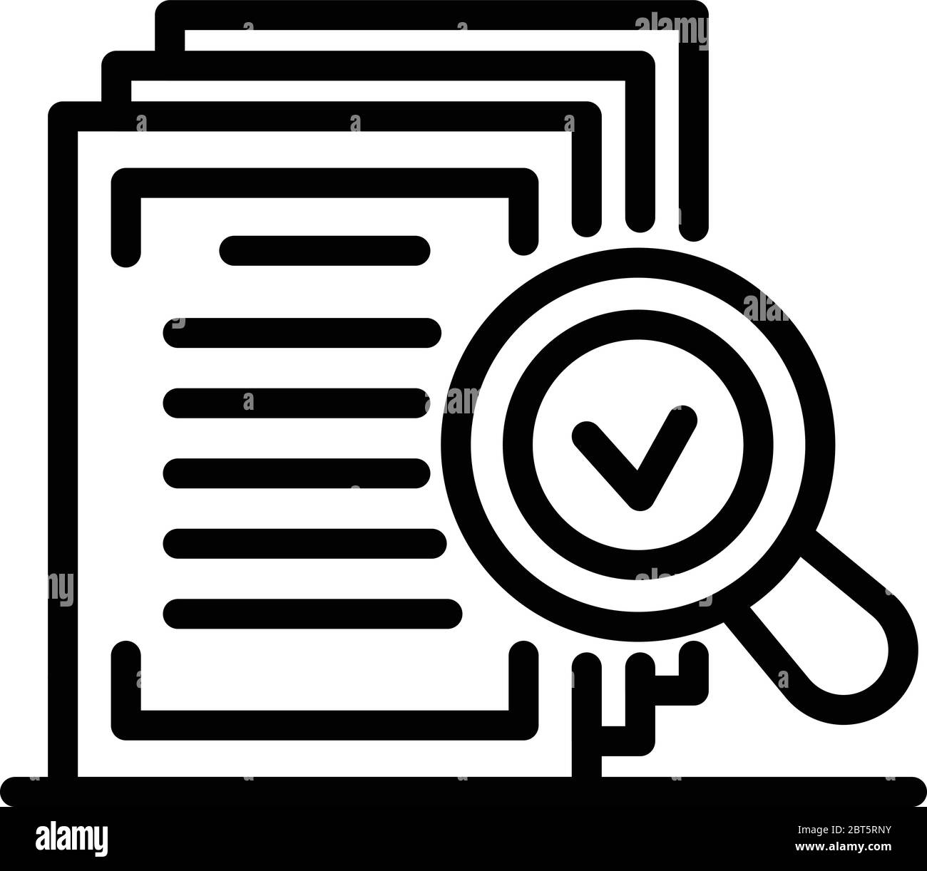 Notary approved document icon, outline style Stock Vector Image & Art ...