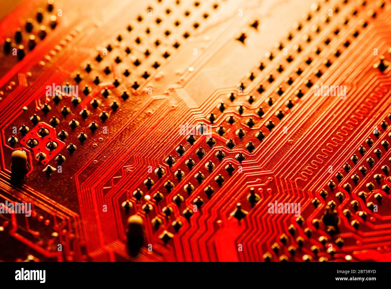 The motherboard and a lot of small parts and chips for the computer ...