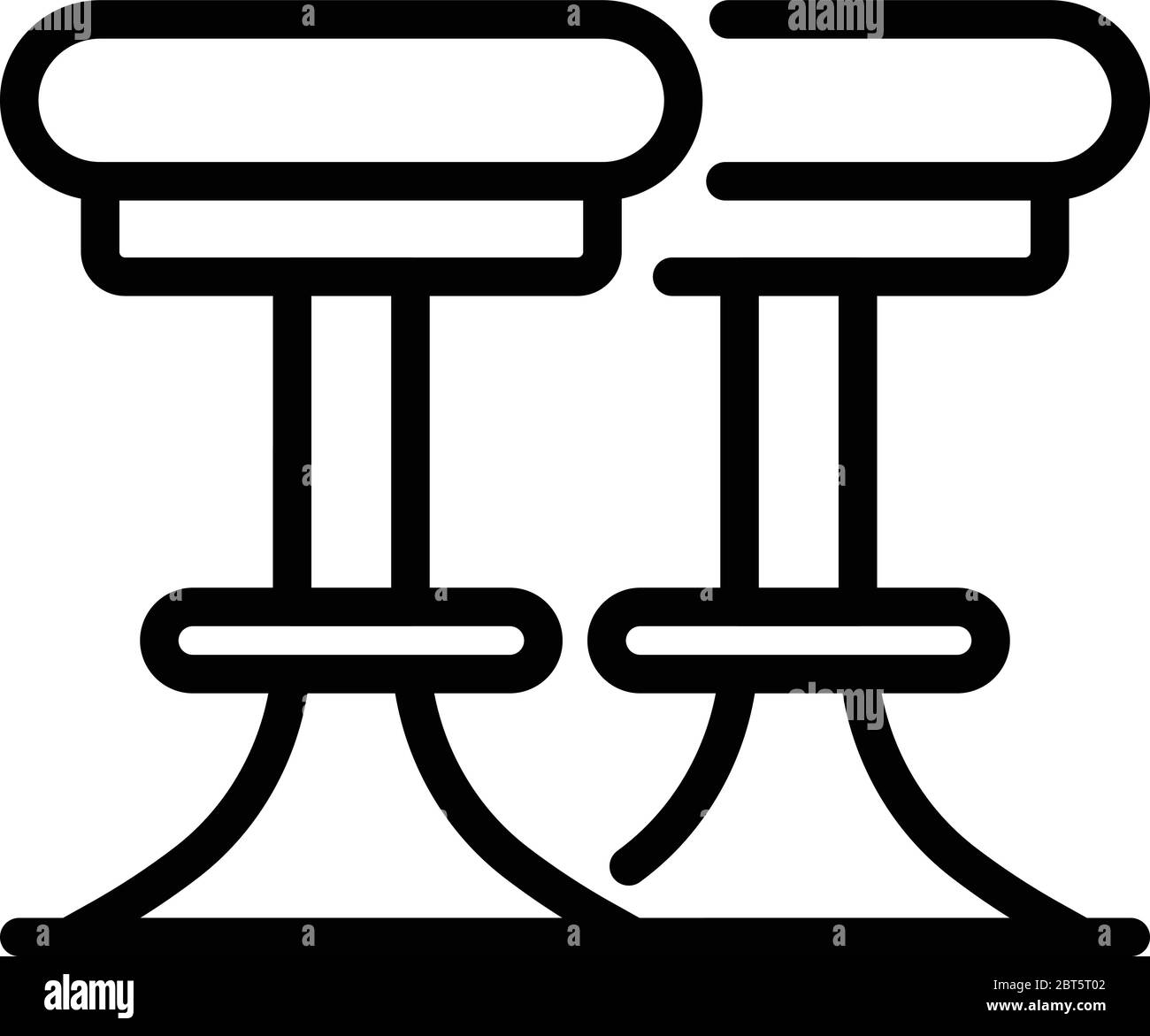 Round black table with chairs Stock Vector Images - Alamy