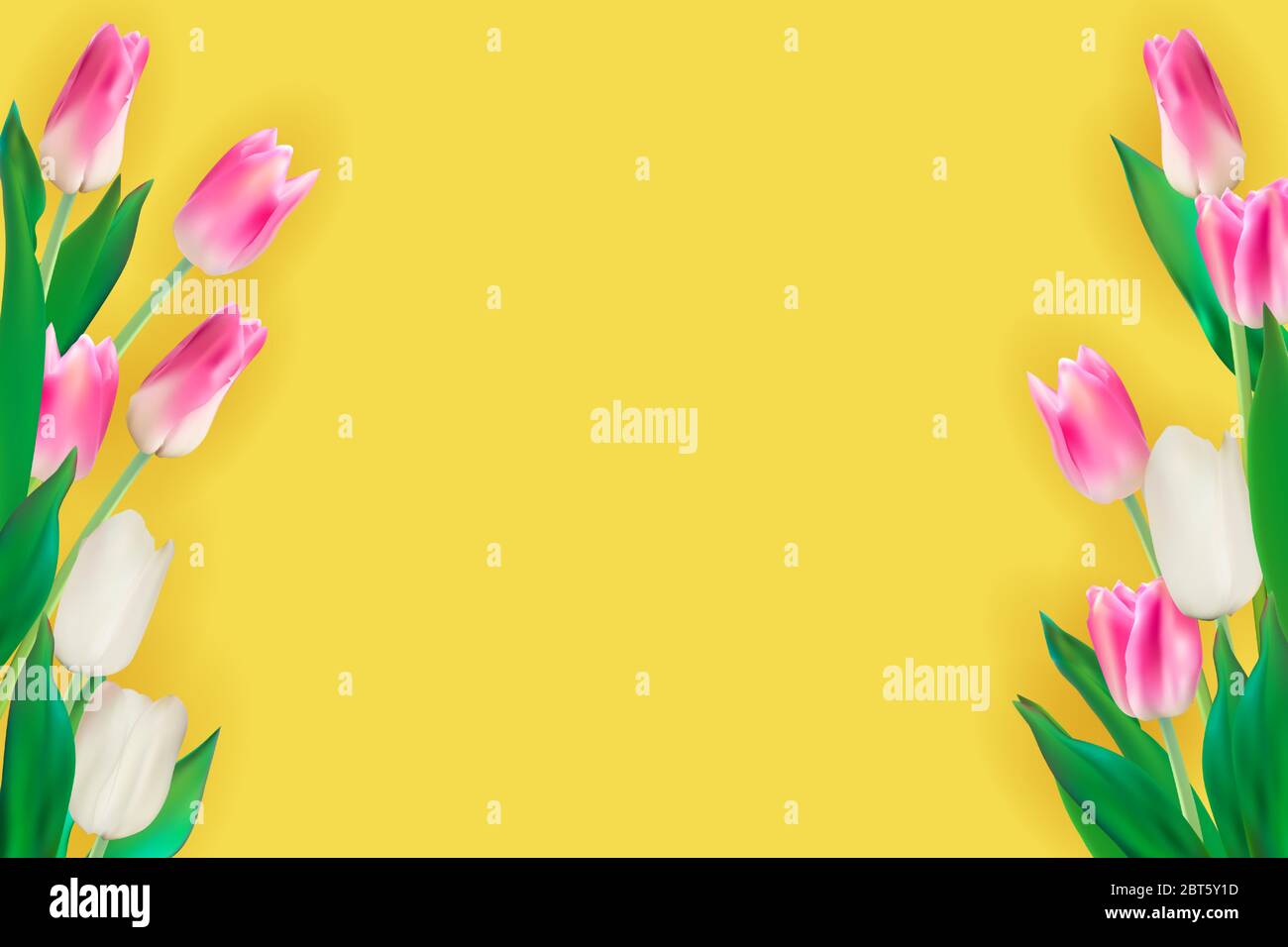Realistic Vector Illustration Colorful Tulips Background Stock Vector ...