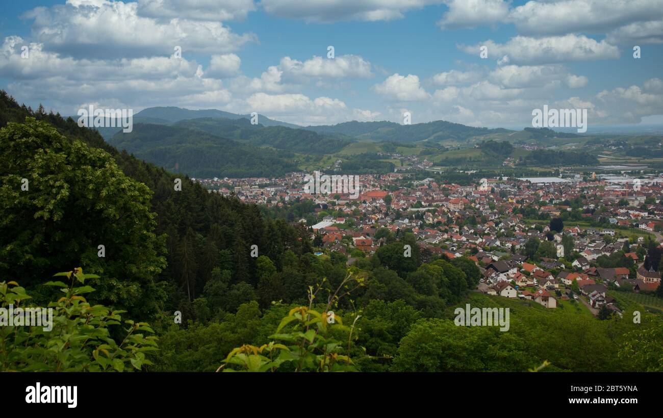 castle ruin Schauenburg in the heights of oberkirch in the black forest ...