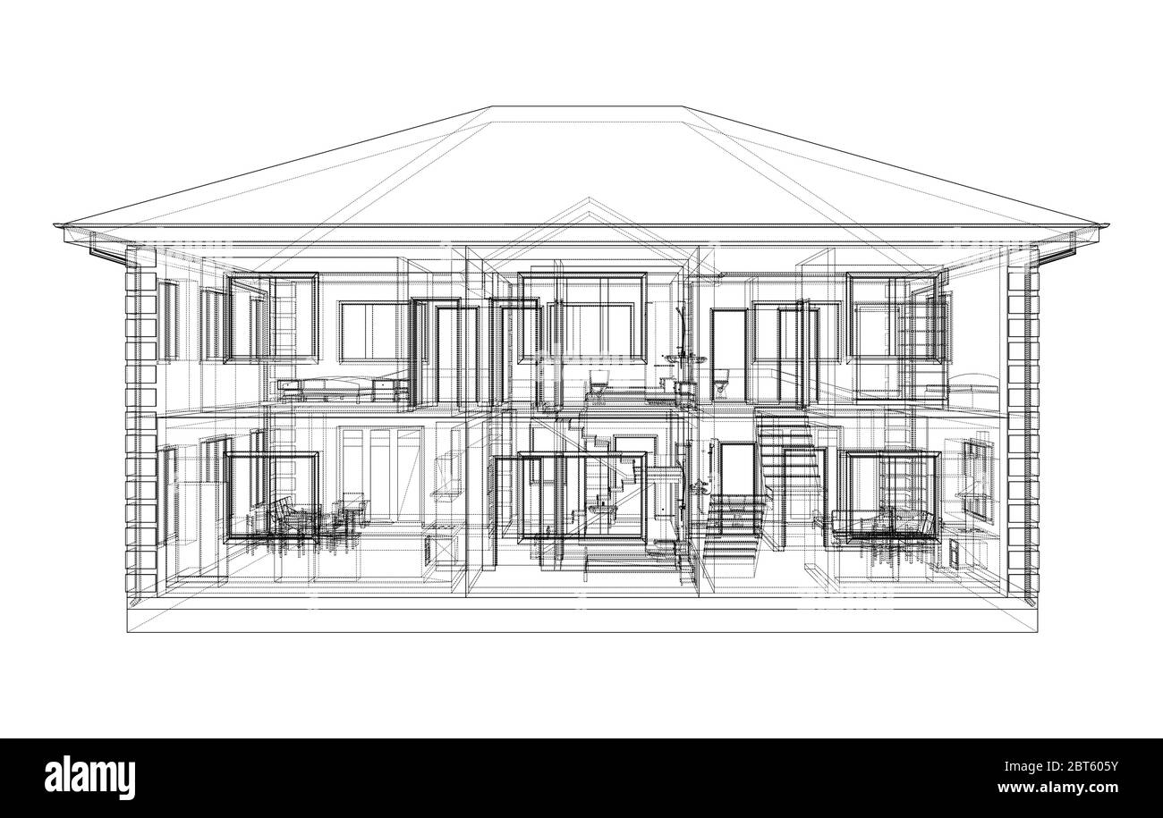 Abstract vector sketch of a house Stock Vector Image & Art - Alamy