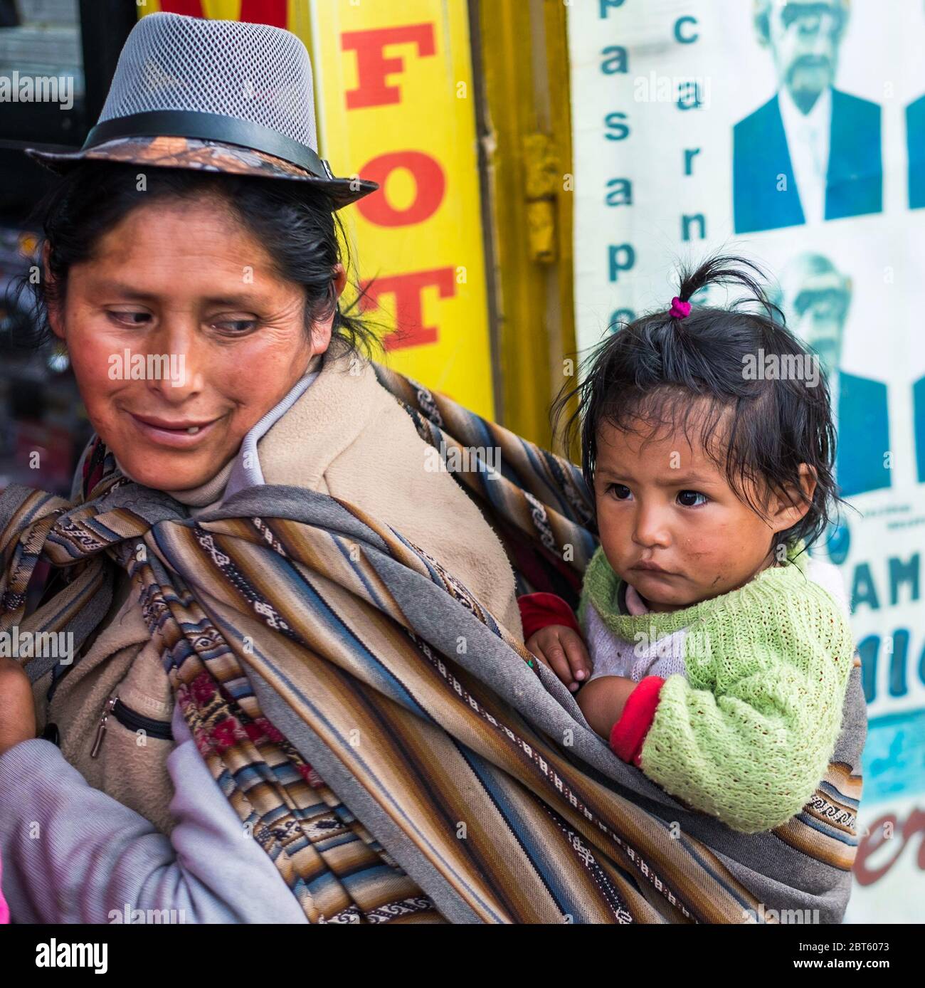 Cusco, Peru - October 11, 2018: woman with baby on a Cusco street in ...
