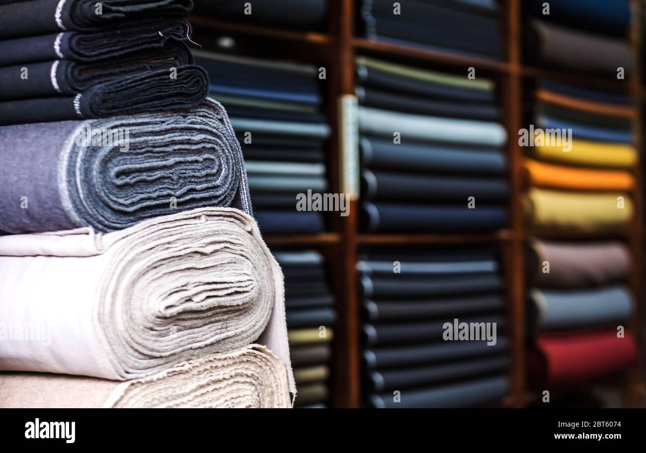 Curtain fabric rolls hi-res stock photography and images - Alamy
