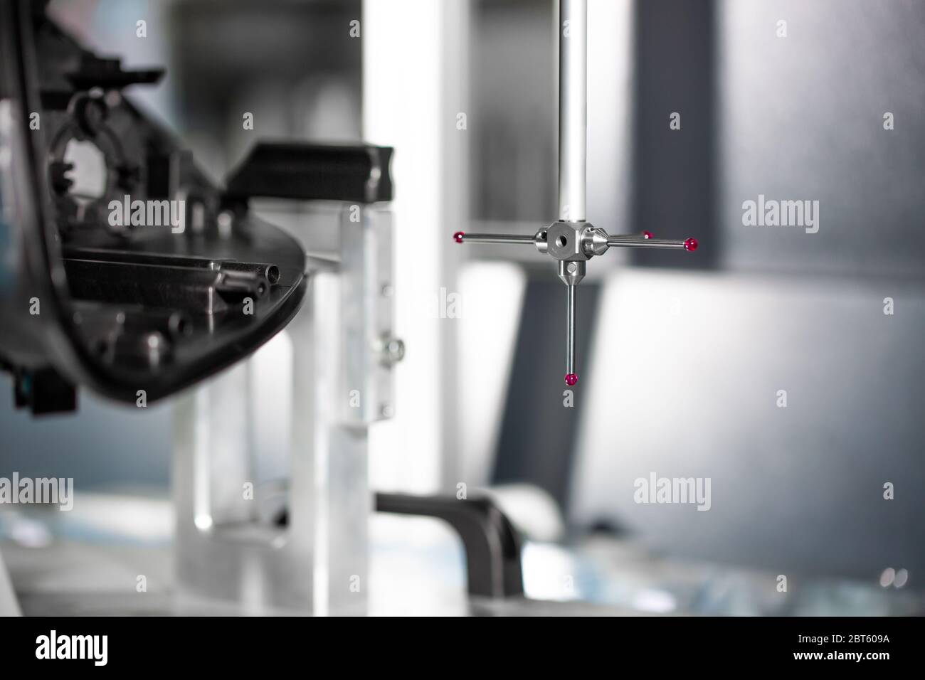 Close up of 3D dimension measurement plastic parts by CMM, 3D automatic ...
