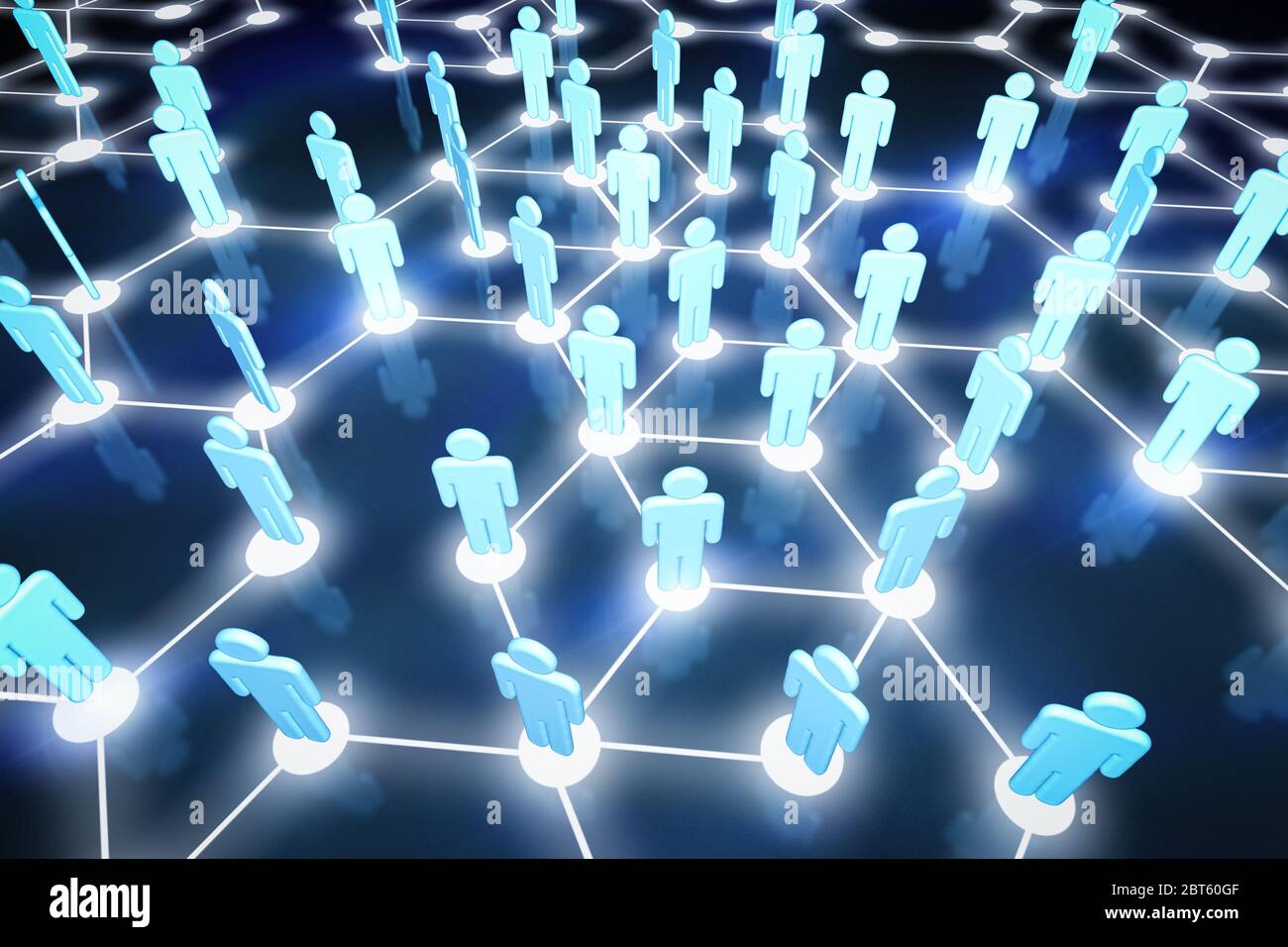 Social distance concept with 3d rendering human keep space to each ...