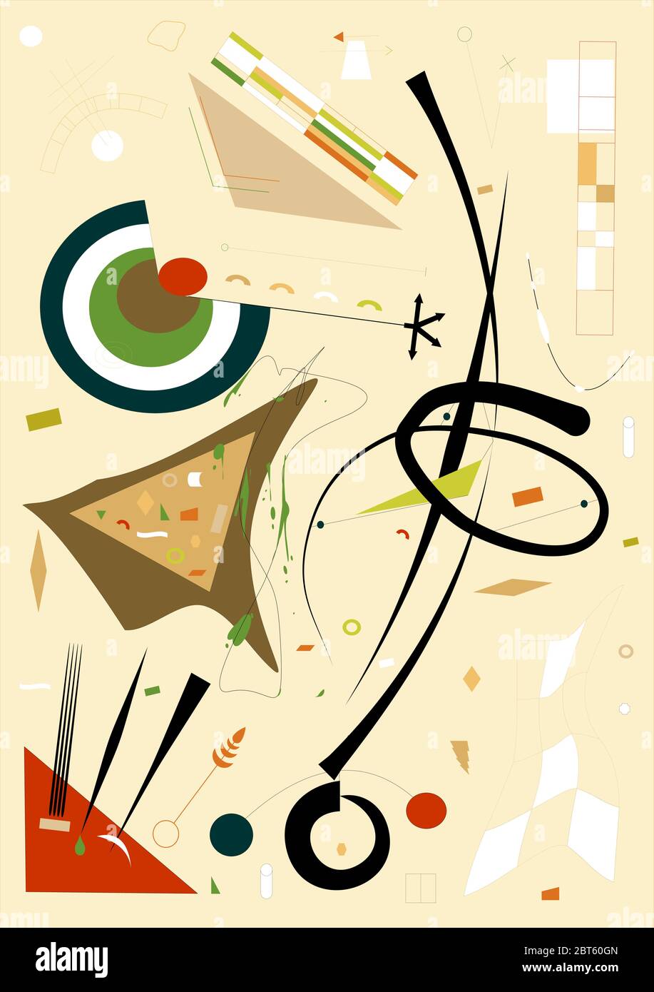 Abstract beige background ,fancy geometric and curved shapes ...