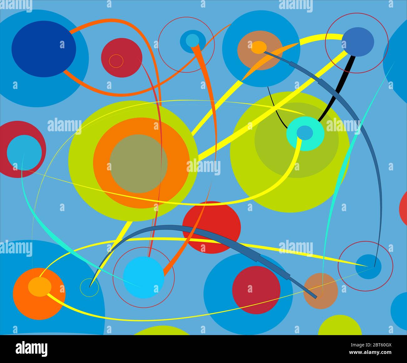 composition of abstract colorful shapes on blue background Stock Vector ...