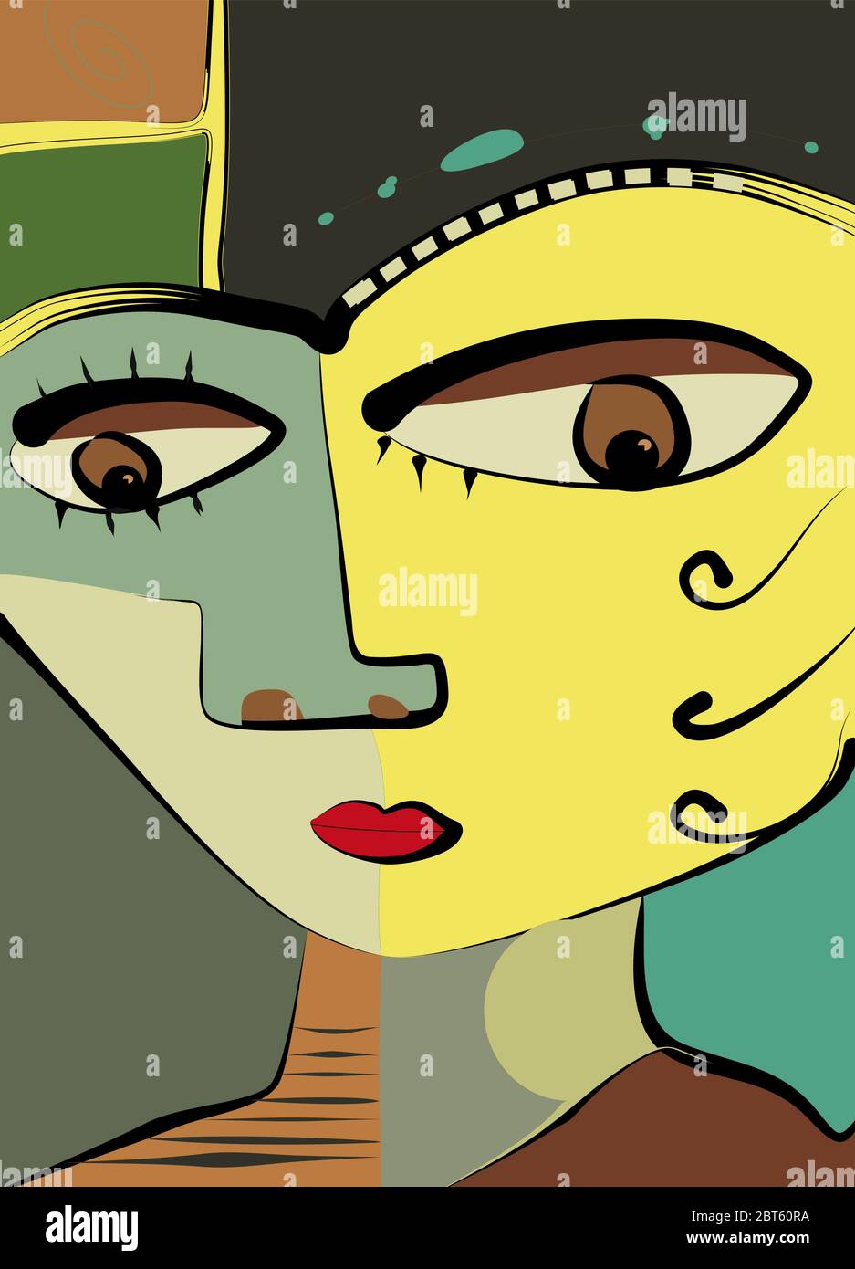 Colorful background, cubism art style,abstract portrait Stock Vector ...