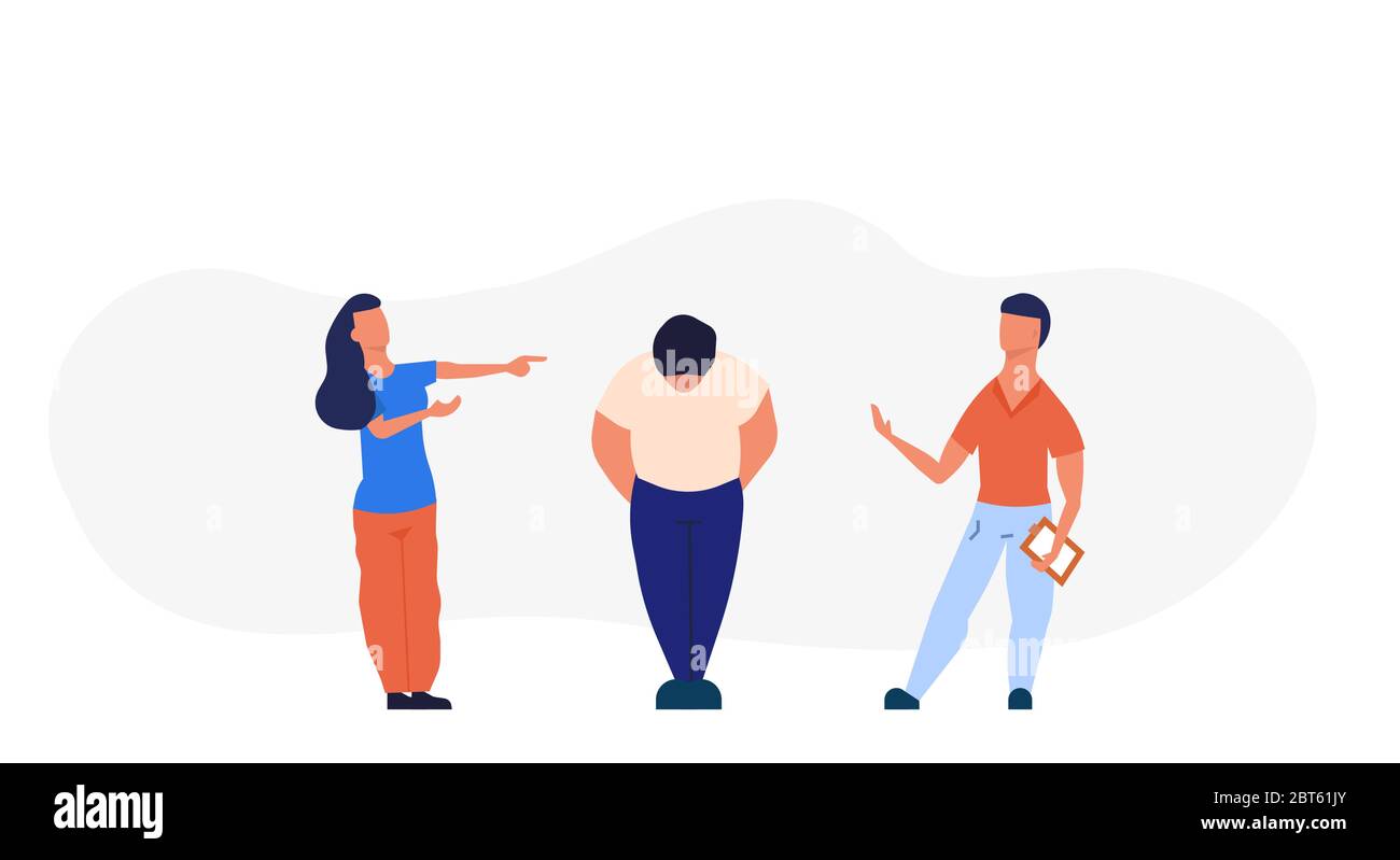 Bullying a fat man person problem violence student school vector ...