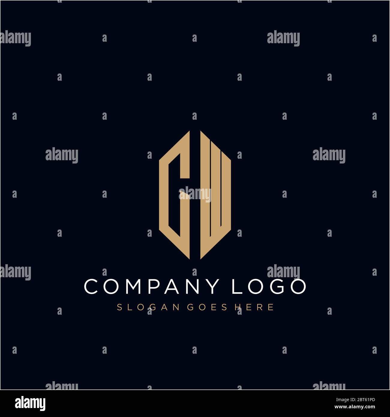 Initial Letter CW logo icon design template elements Stock Vector Image ...