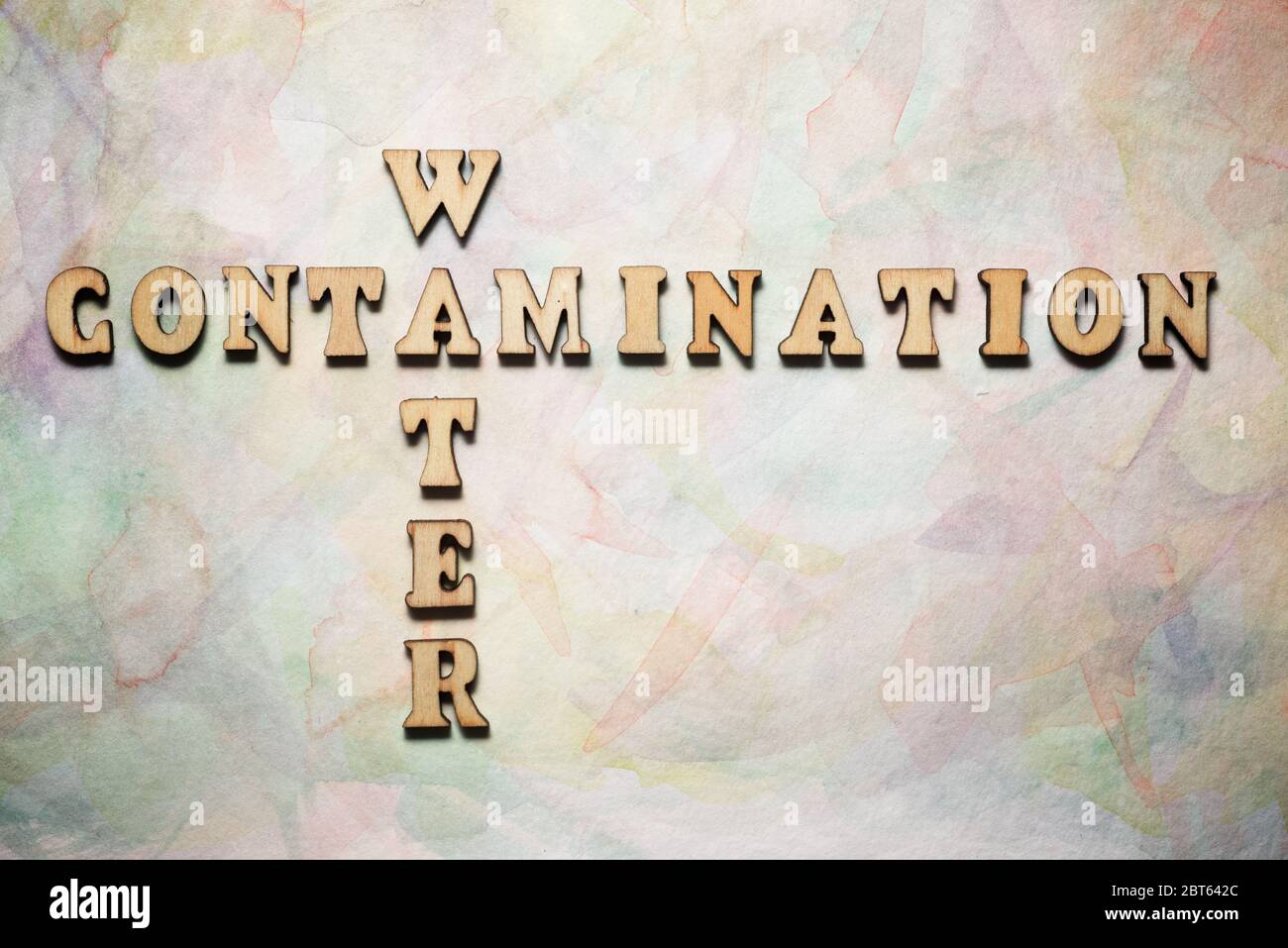 Water Contamination text in a colored paper Stock Photo - Alamy