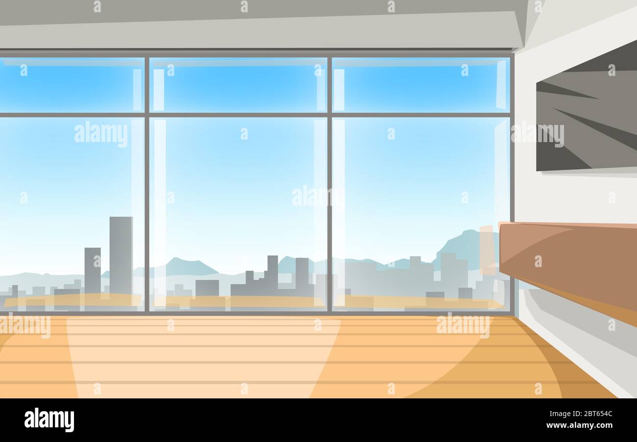 Contemporary interior huge window Stock Vector Images - Alamy