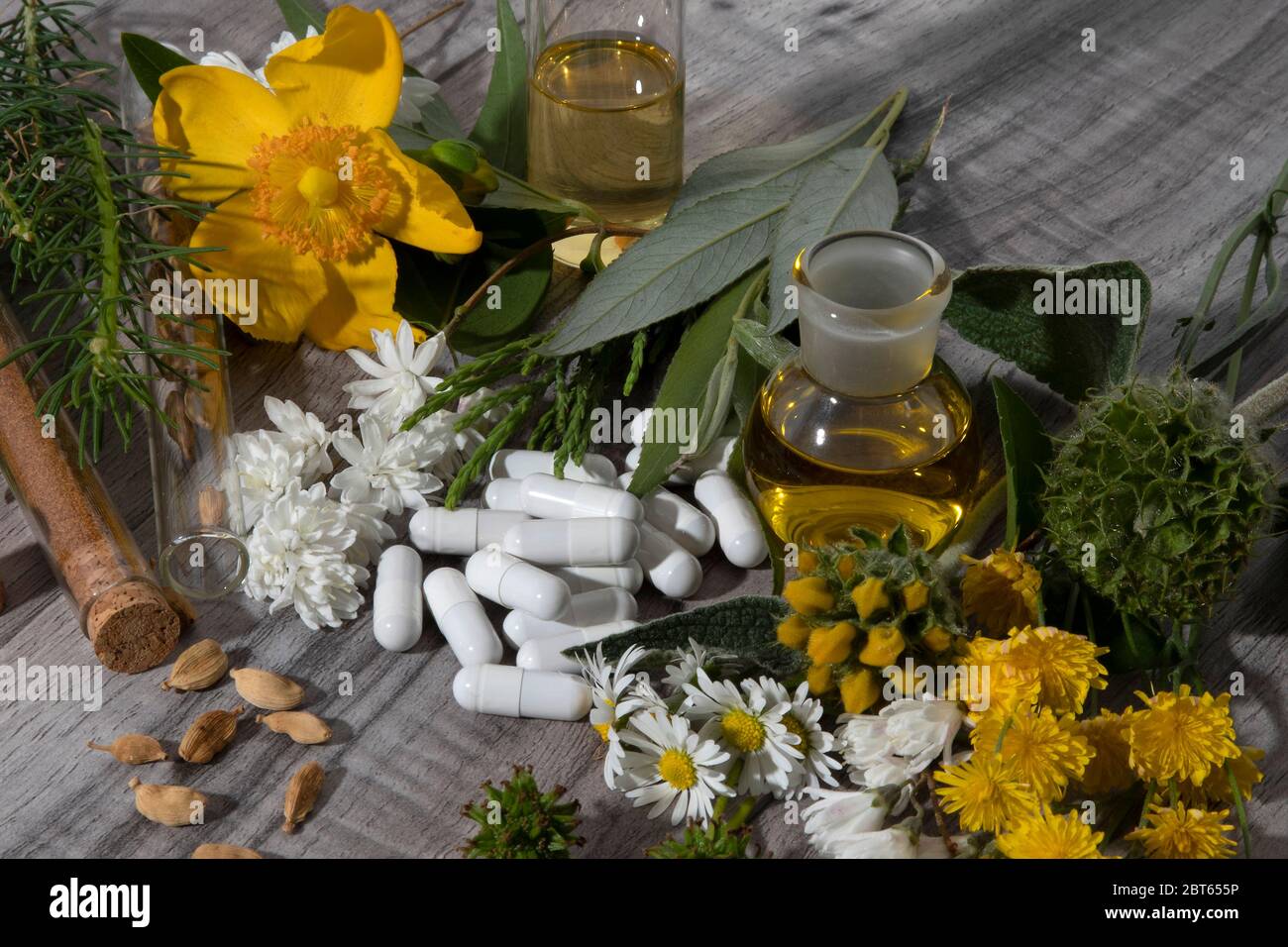 Plant-based preparation for self-healing Stock Photo - Alamy