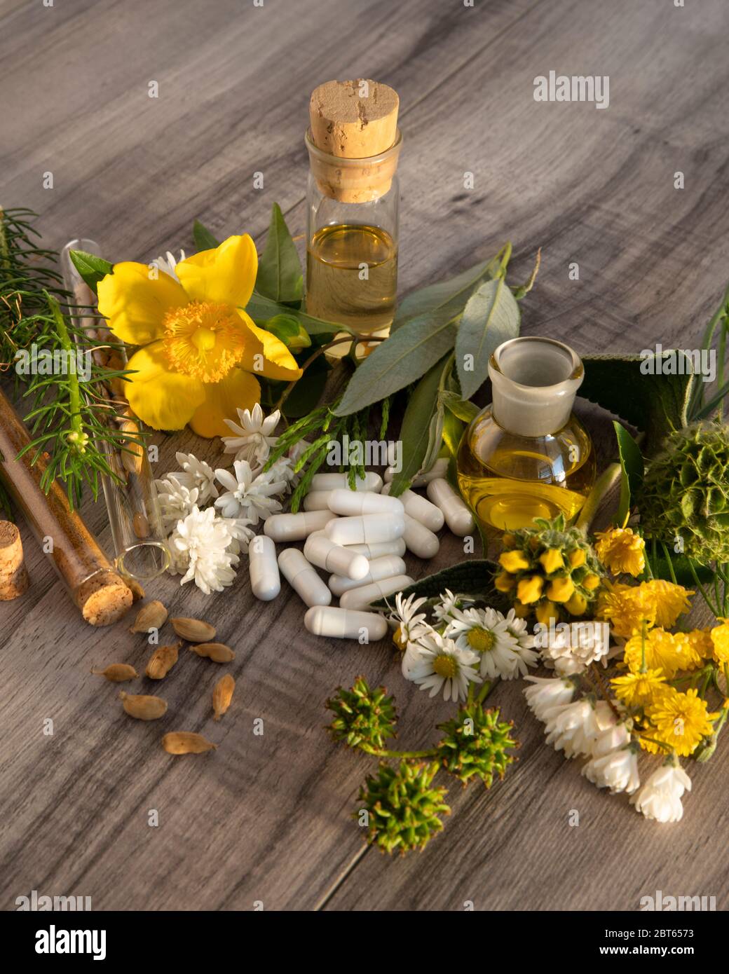 Plant-based preparation for self-healing Stock Photo - Alamy