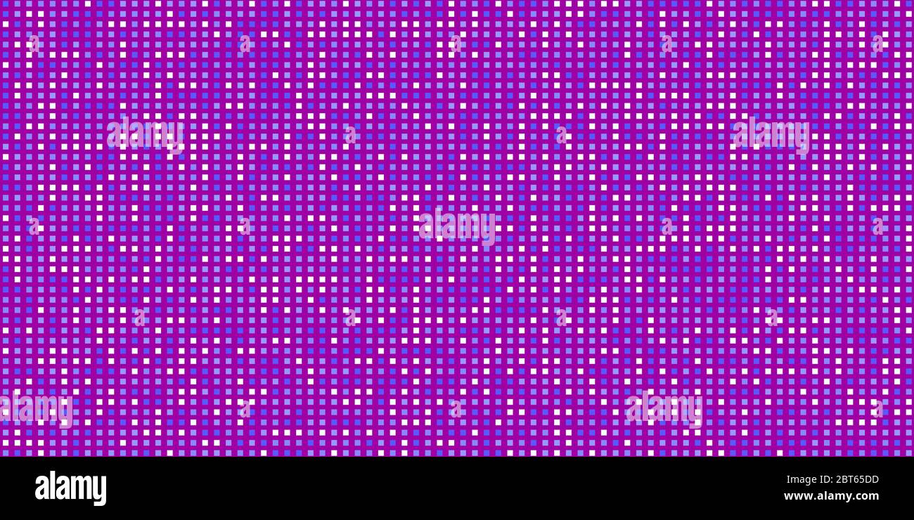 Blue and white pixels on purple background. Small pixels or squares as ...