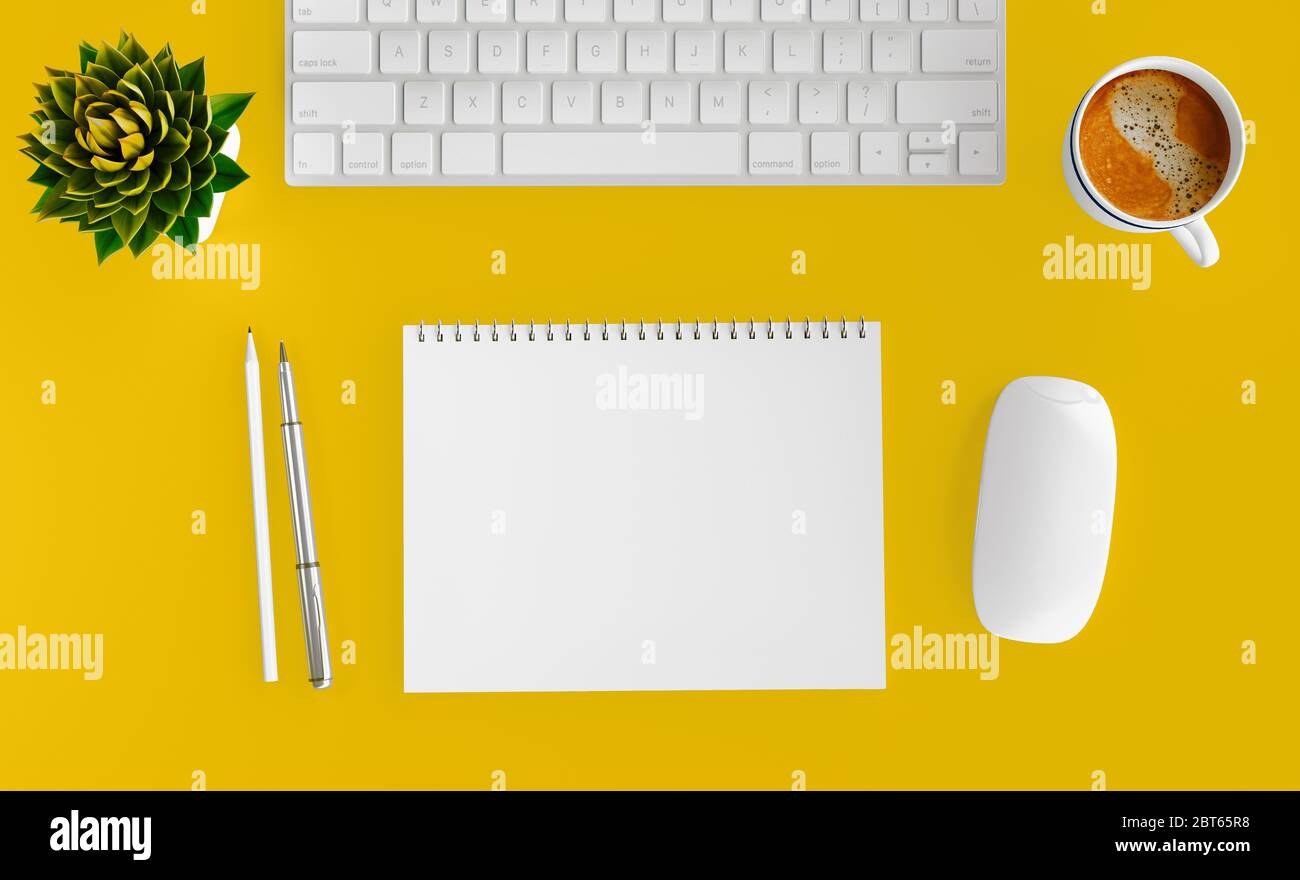 Minimal work space - Creative flat lay photo of workspace desk. Top ...