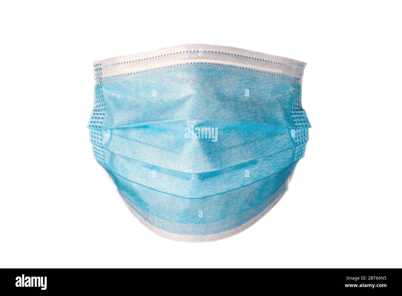 medical protective disposable surgical blue mask,isolated on white ...