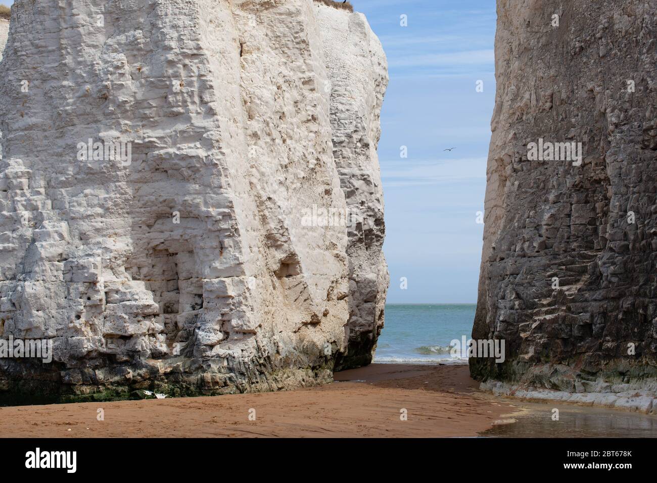 Travel Britain - View of Chalk Stacks at Botany Bay, Kent, Britain. May ...