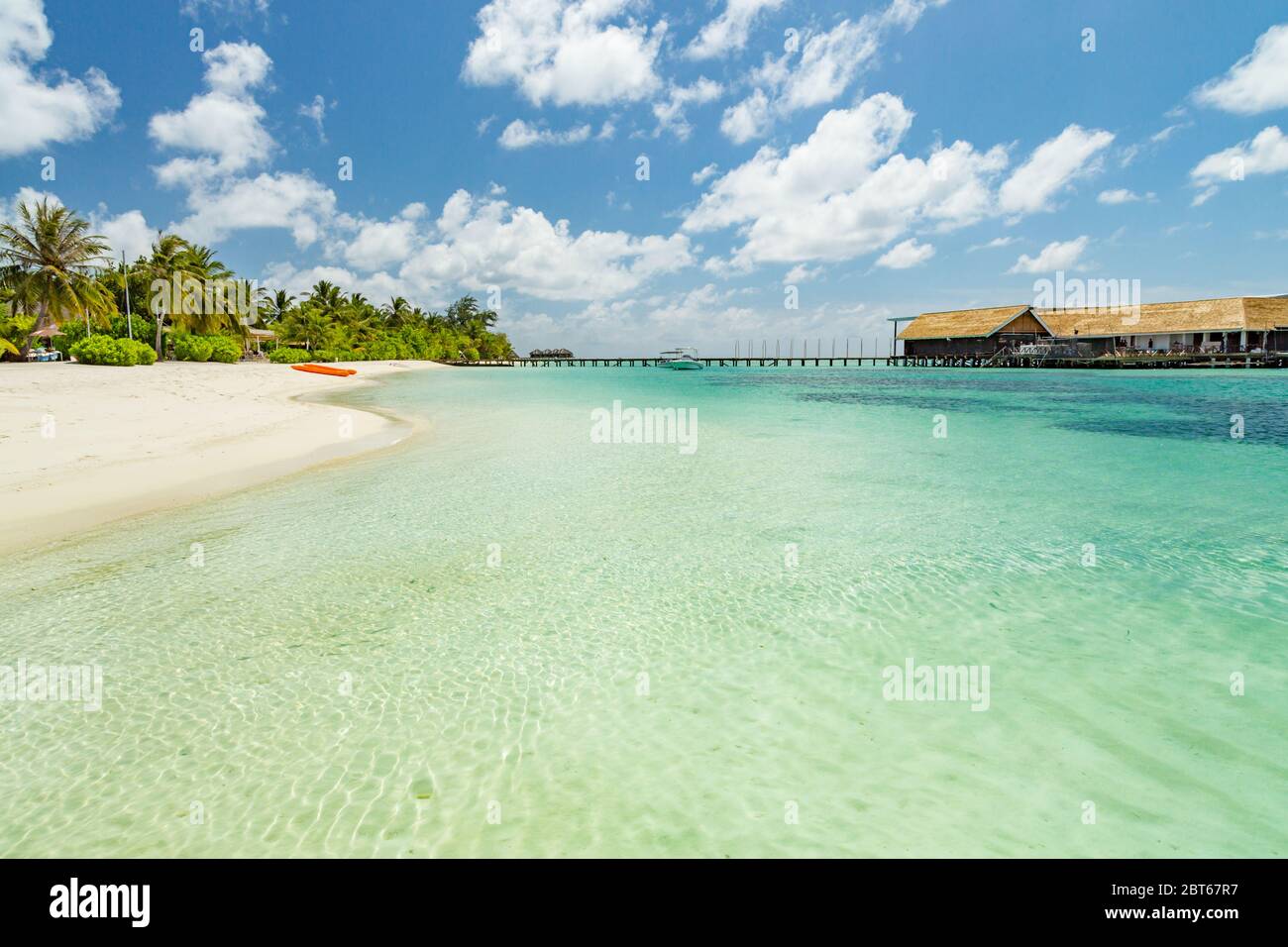 Idyllic tropical beach landscape for background or wallpaper. Design of ...