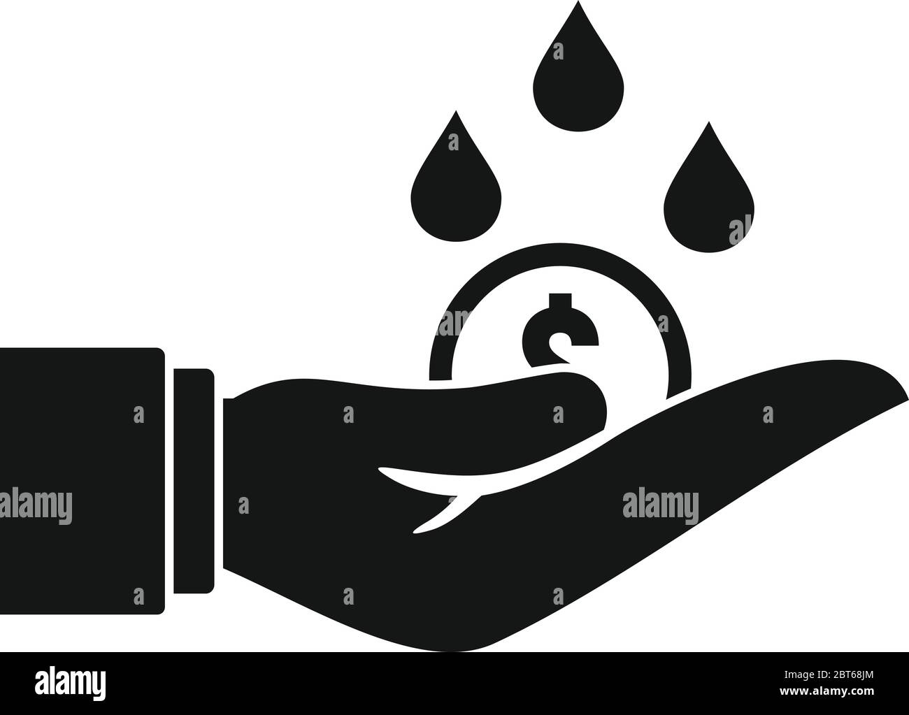 Rich hand money wash icon. Simple illustration of rich hand money wash ...