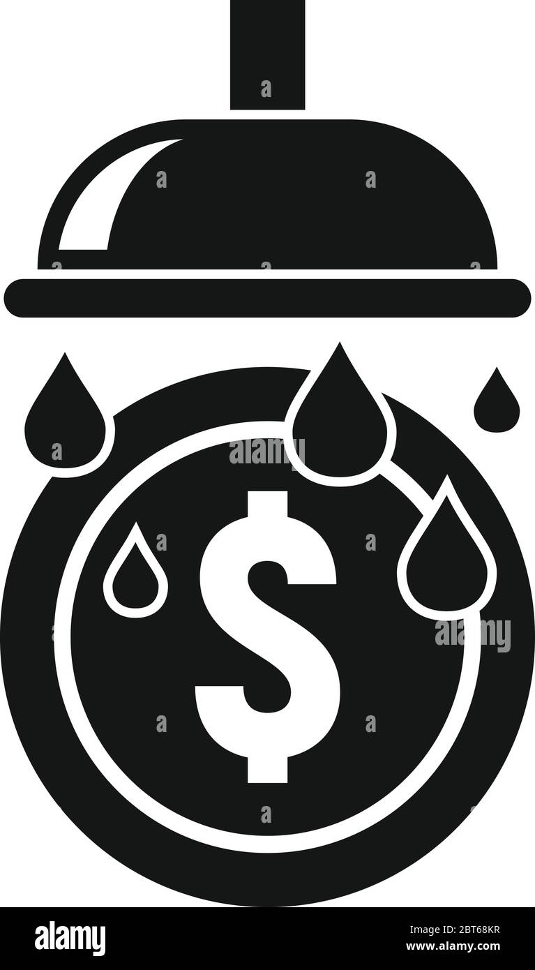 Wash bath coins icon. Simple illustration of wash bath coins vector ...
