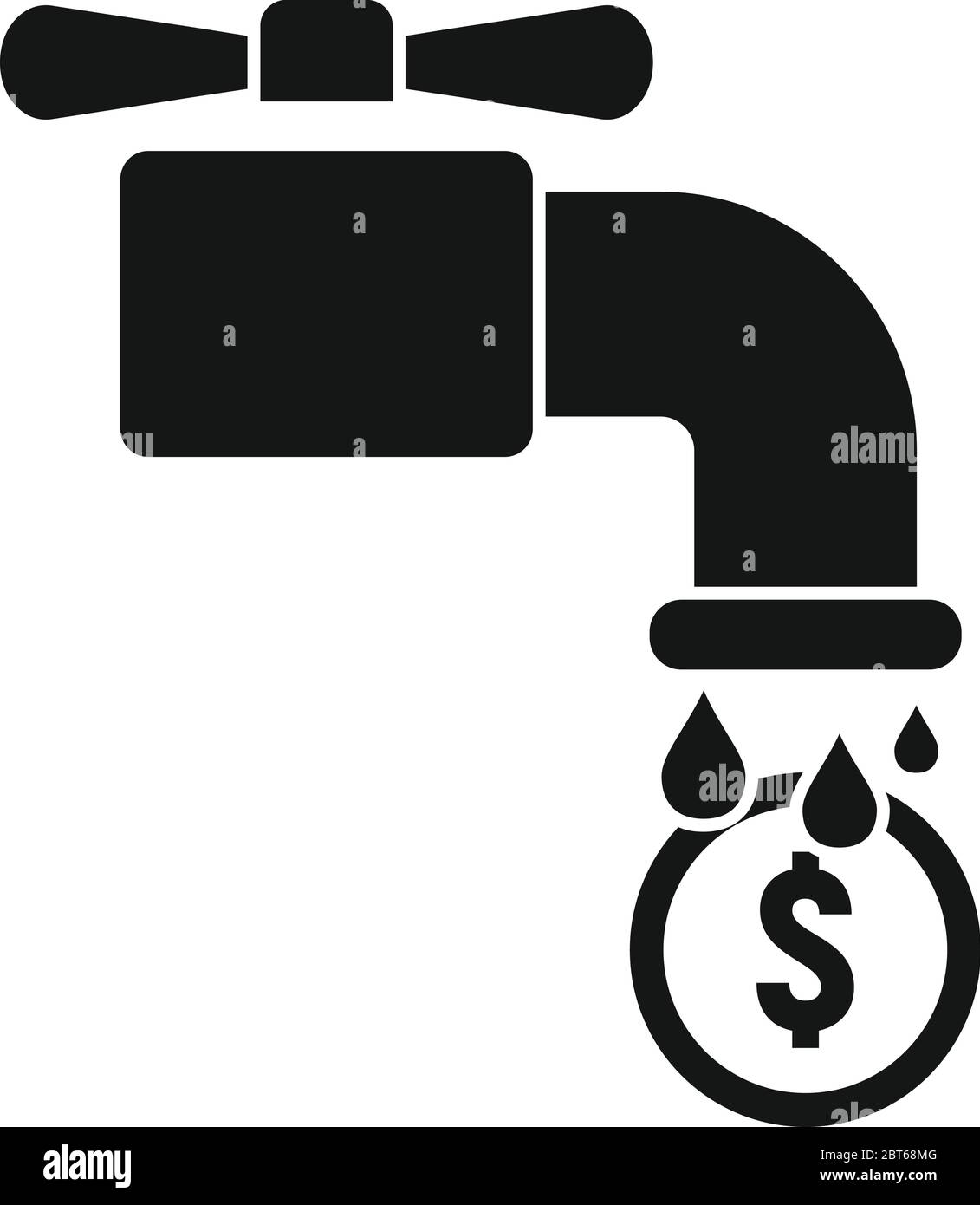 Money water tap icon. Simple illustration of money water tap vector ...
