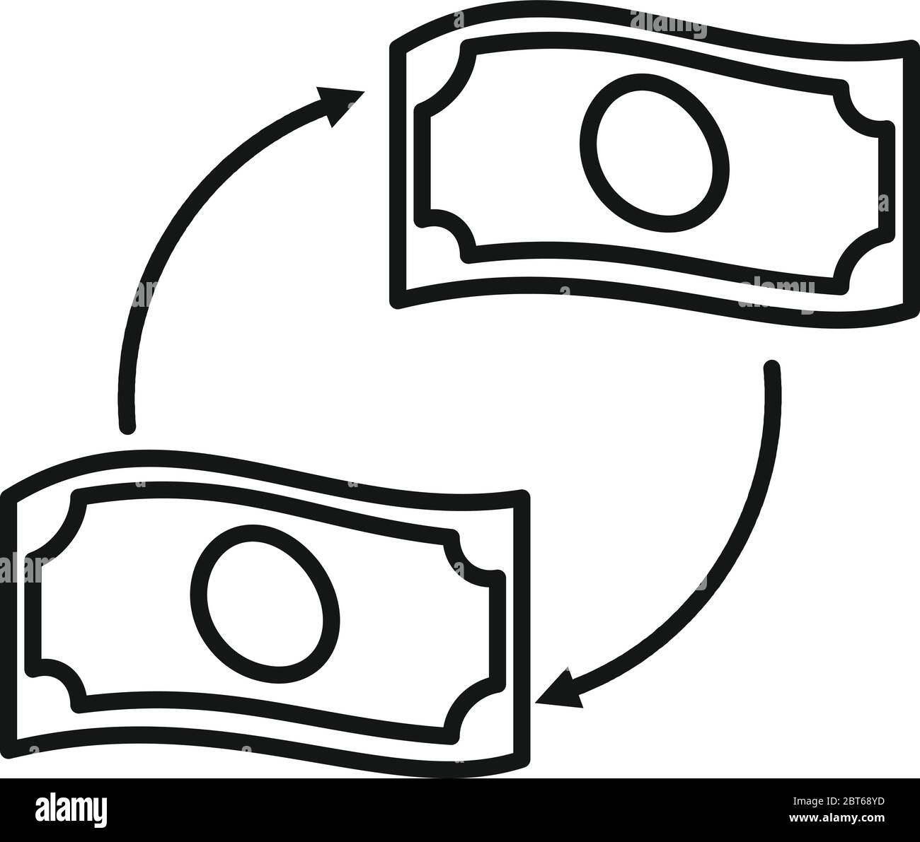 Convert wash money icon. Outline convert wash money vector icon for web ...