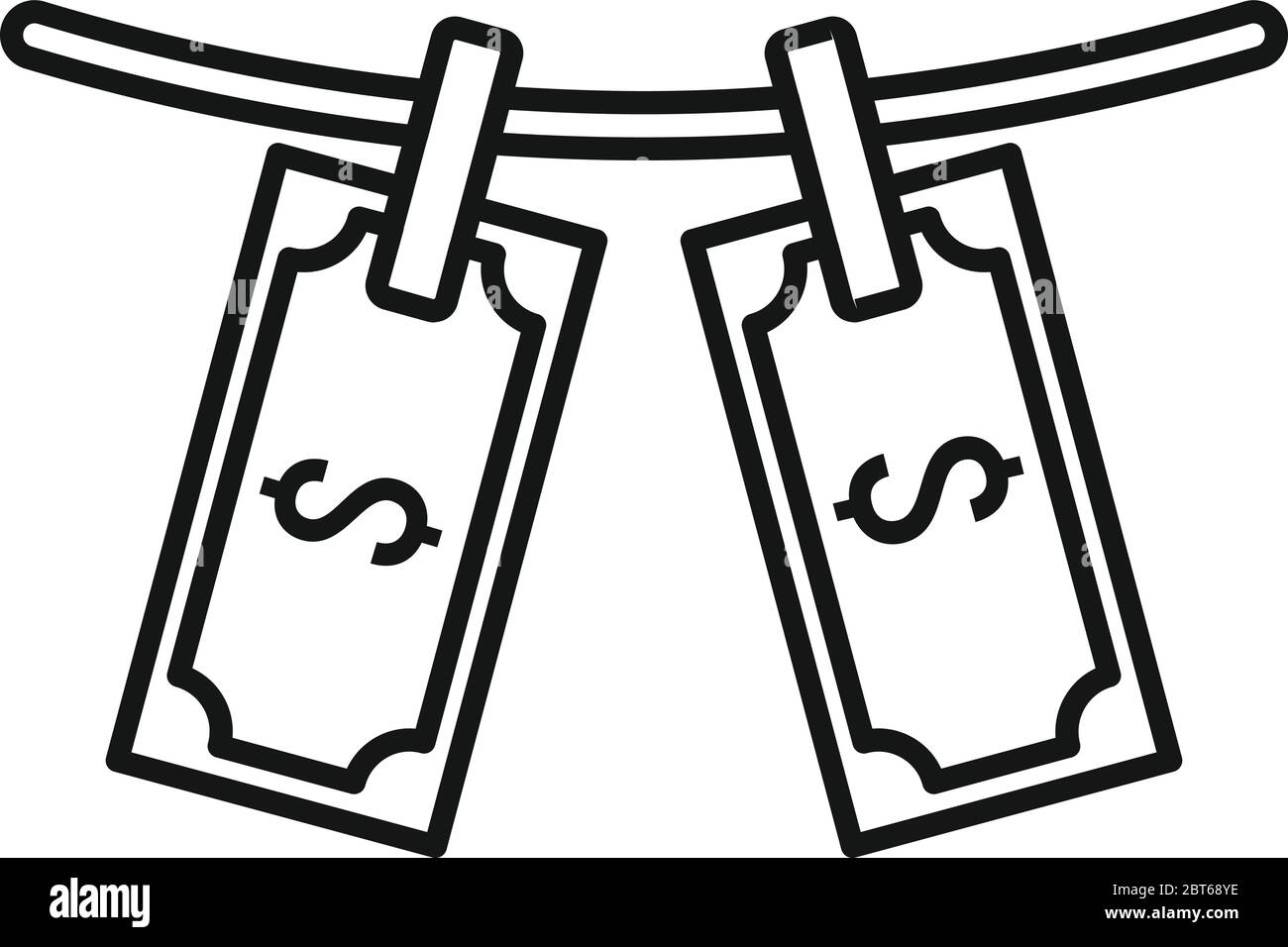 Money bancnote after wash icon. Outline money bancnote after wash ...