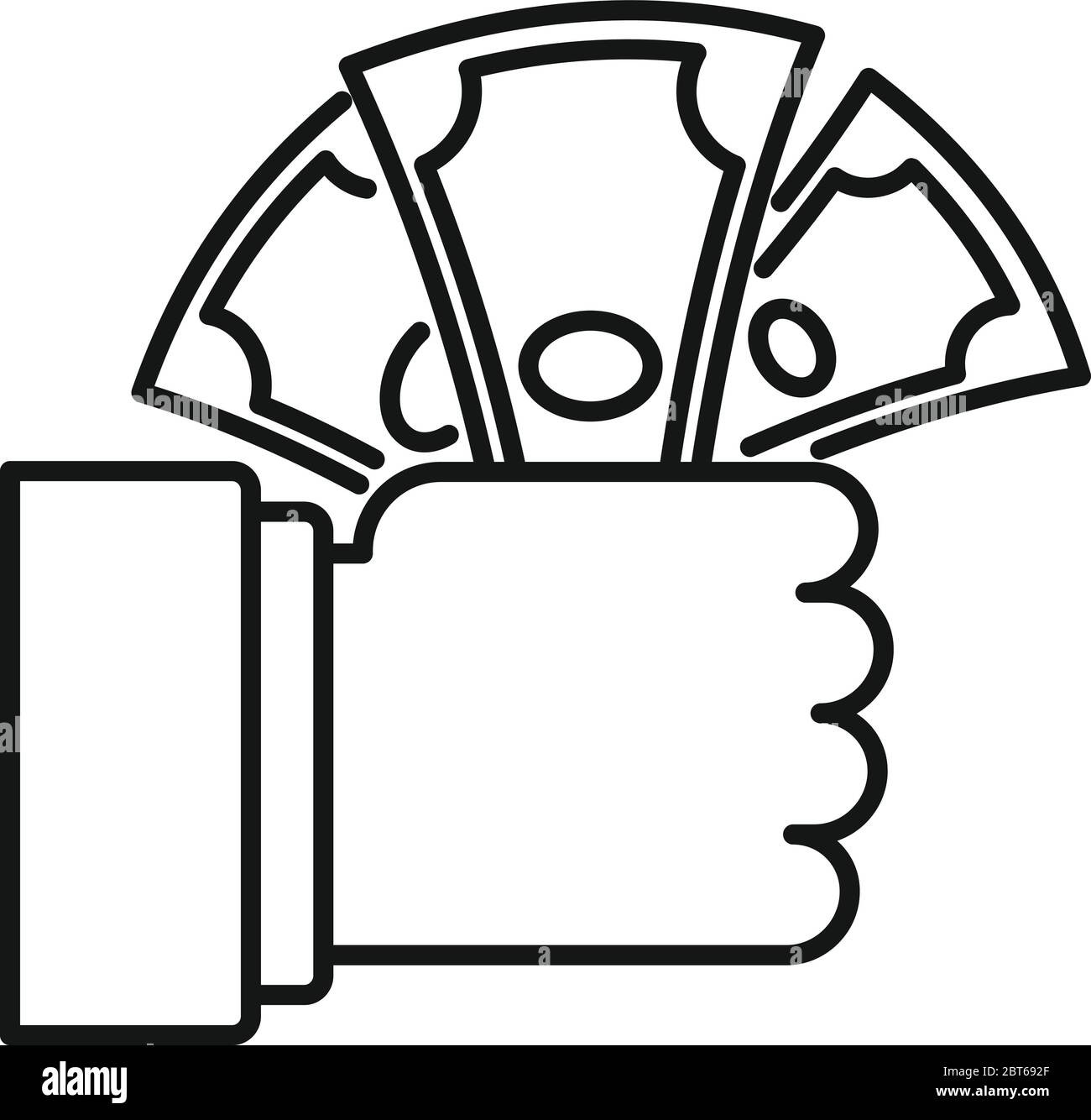 Wash money hand icon. Outline wash money hand vector icon for web ...